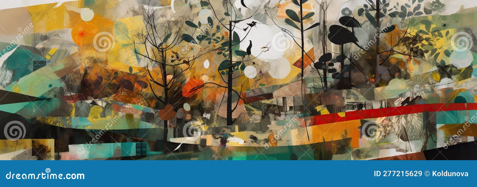 Chaotic, Abstract Collage Featuring Intermingling Images of ...