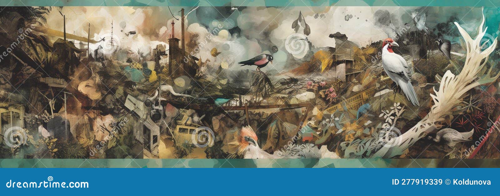 Chaotic, Abstract Collage Featuring Intermingling Images of ...