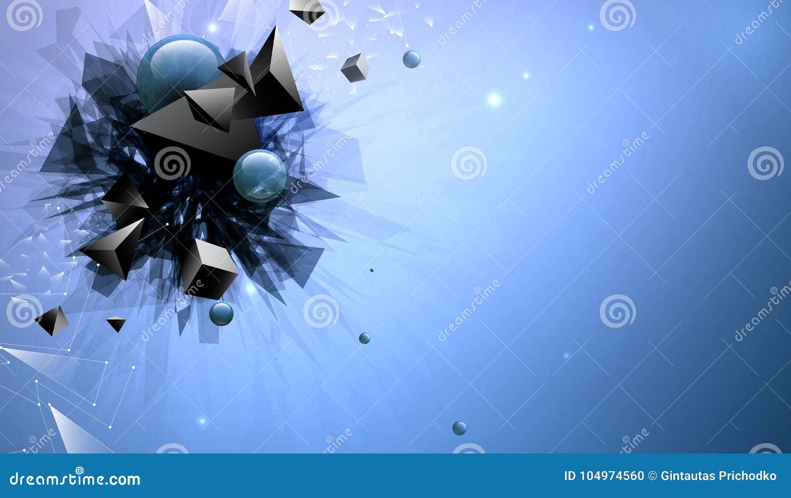 Chaotic Abstract Composition of Geometric Shapes Stock Vector ...
