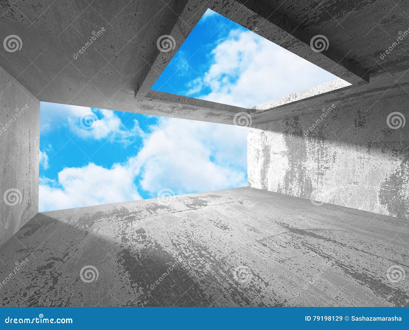 Chaotic Abstract Construction. Architecture Sky Background Stock ...