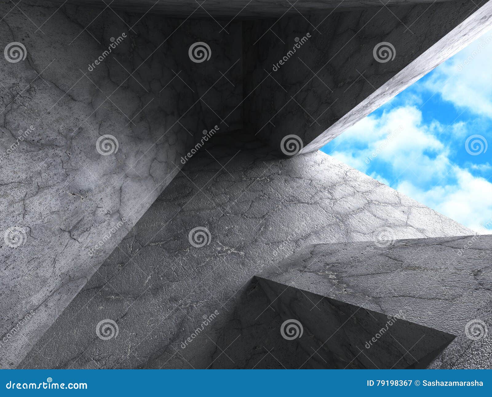 Chaotic Abstract Construction. Architecture Sky Background Stock ...