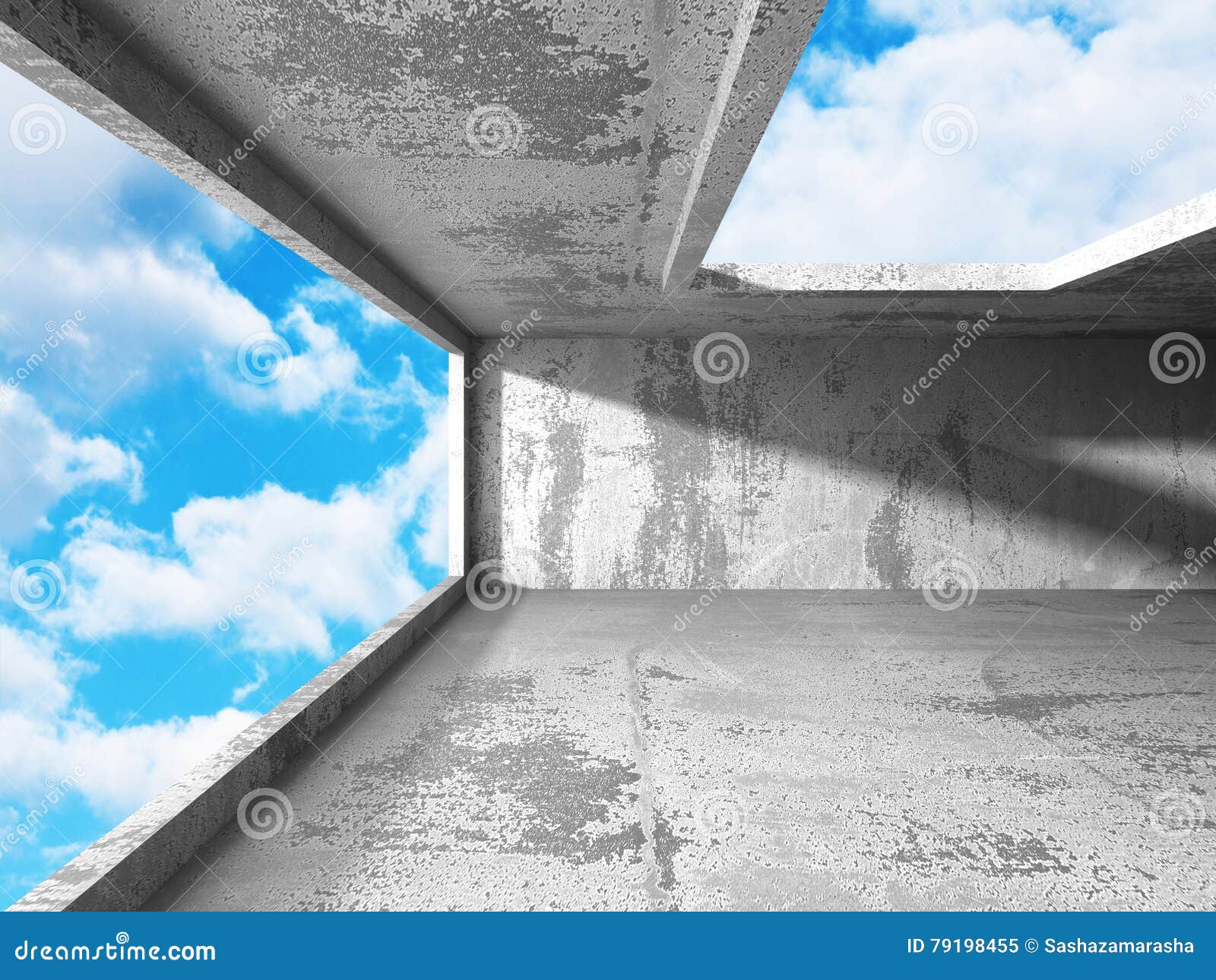 Chaotic Abstract Construction. Architecture Sky Background Stock ...