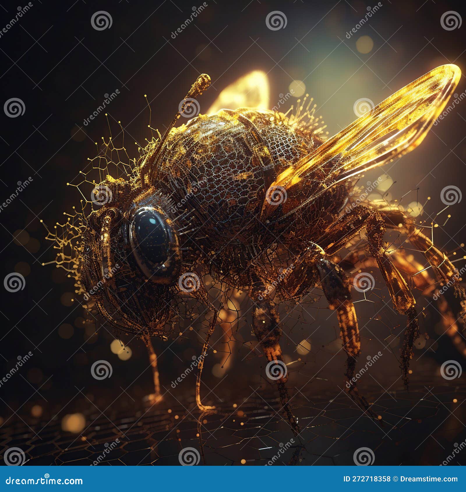 Chaotic Abstract Theory Dot Matrix, Diagram Map of a Bee. Generative Ai ...