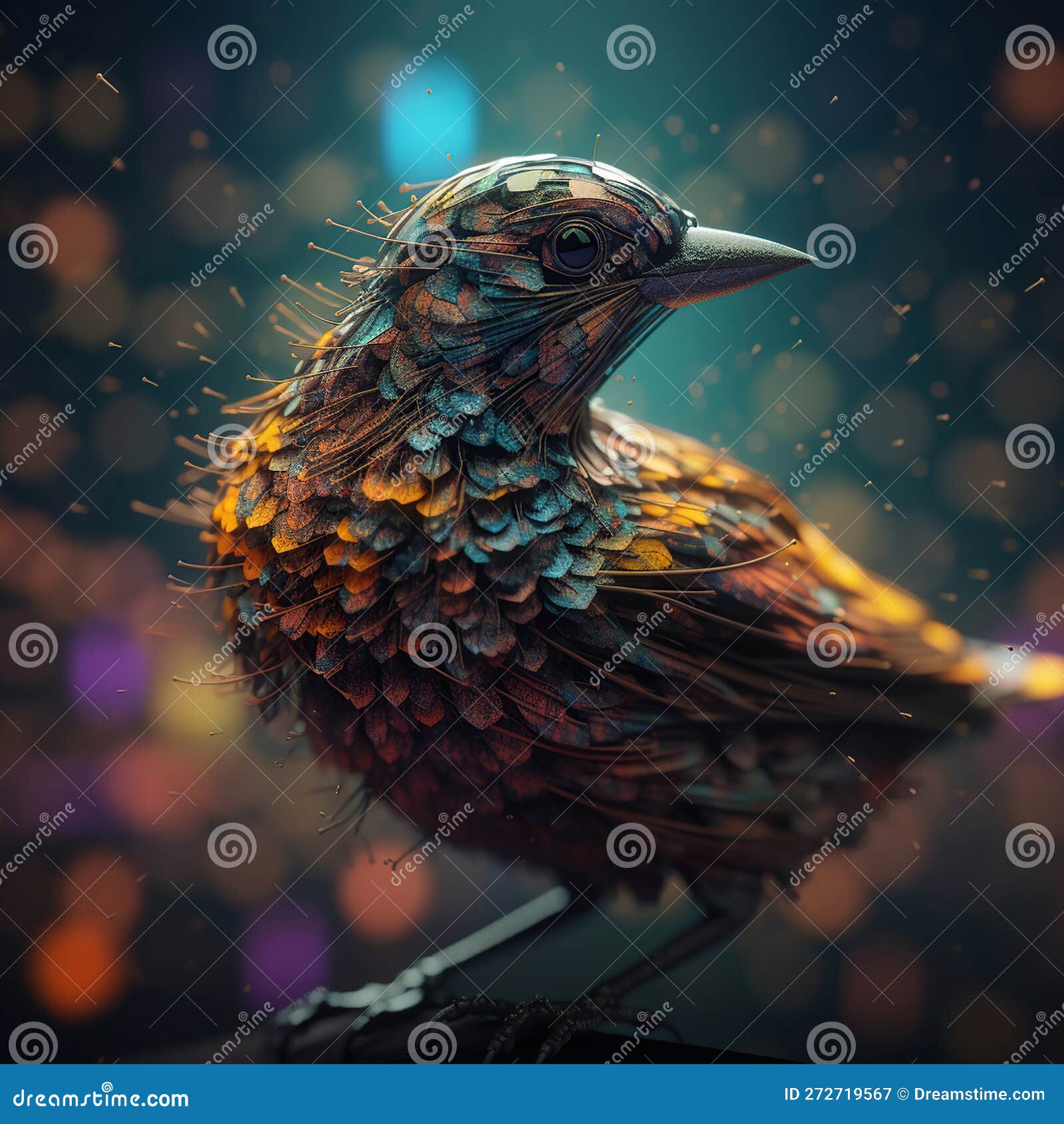 Chaotic Abstract Theory Dot Matrix, Diagram Map of a Bird. Generative ...