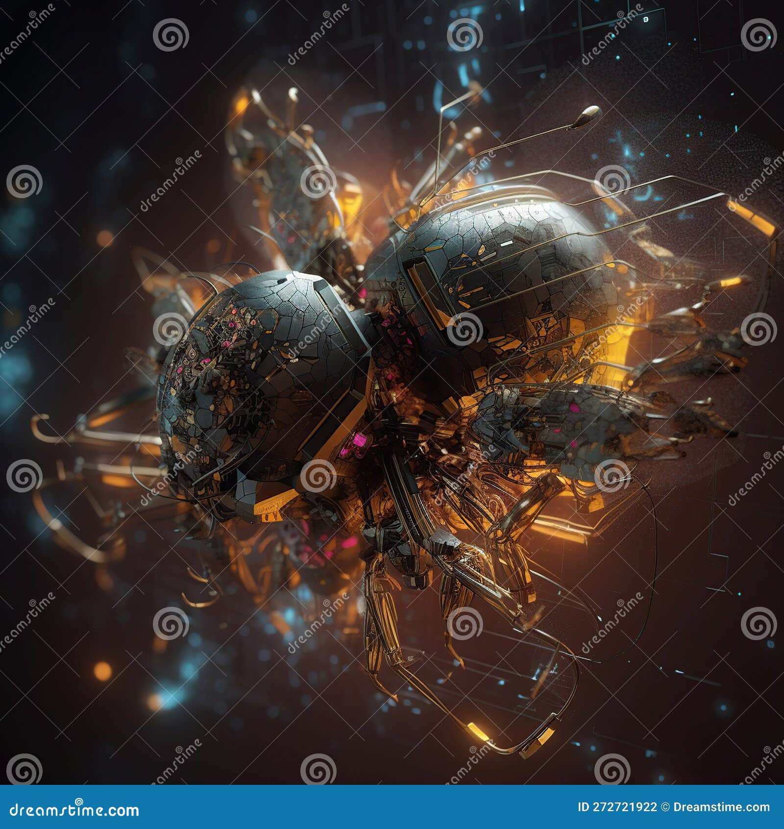 Chaotic Abstract Theory Dot Matrix, Diagram Map of a Fly. Generative Ai ...