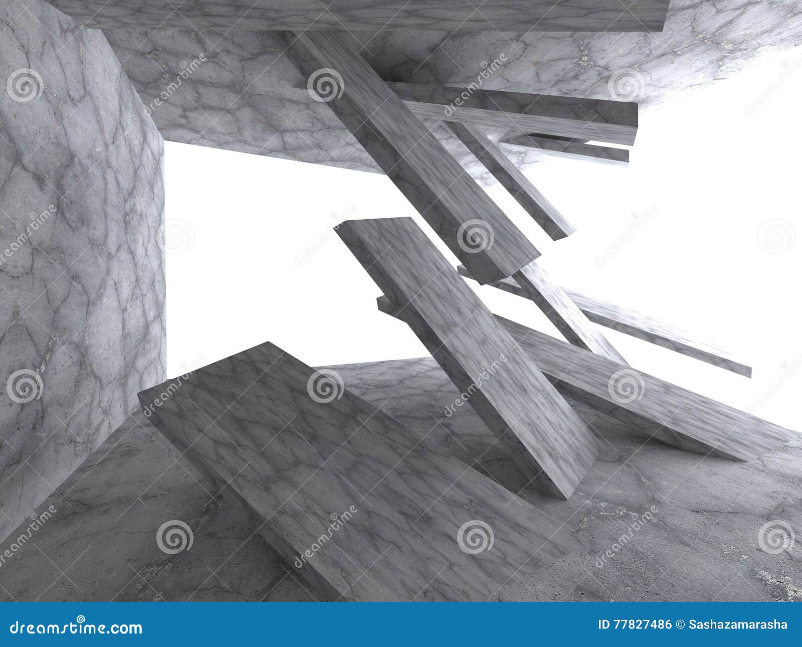 Chaotic Architecture Design. Concrete Construction Background Stock ...