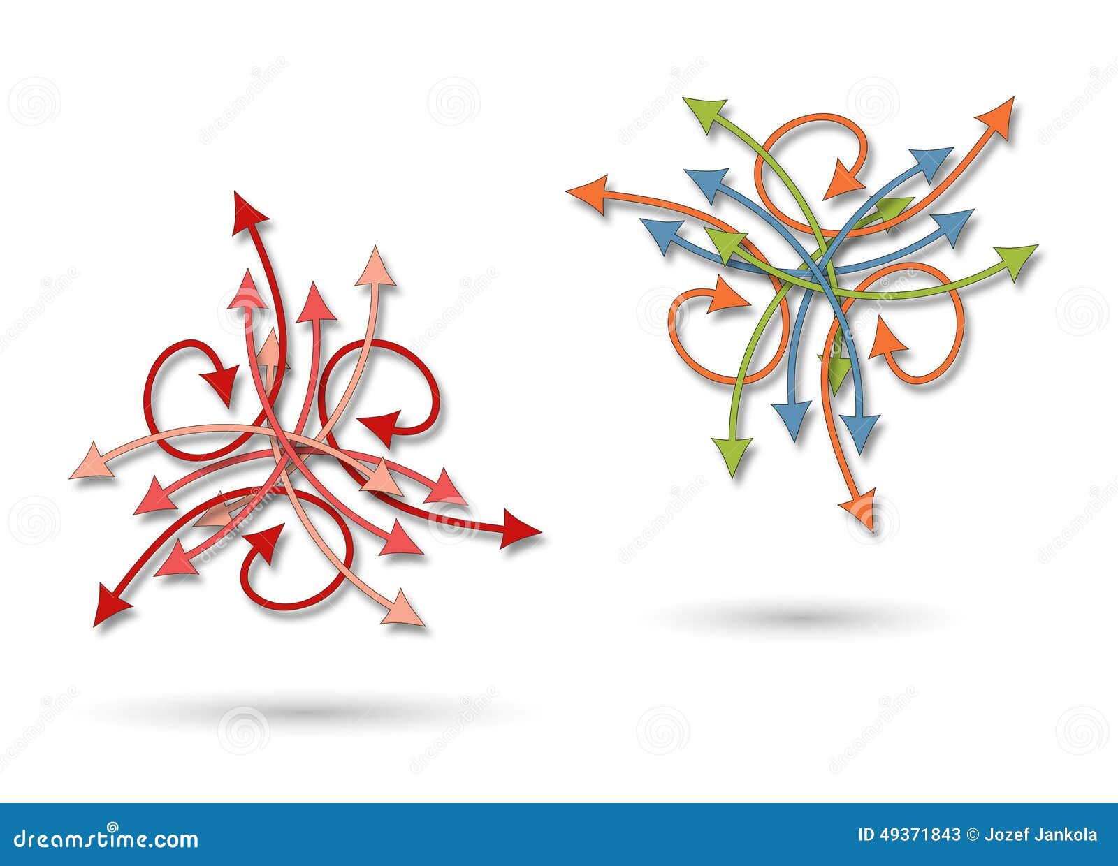 Arrows Pattern Superposition In Multiple Colors Vector Illustration ...