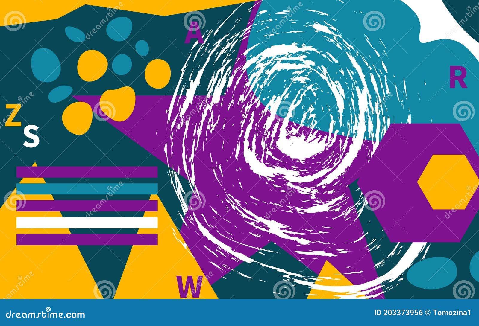 Chaotic Banner with Random Abstract Shapes Stock Vector - Illustration ...