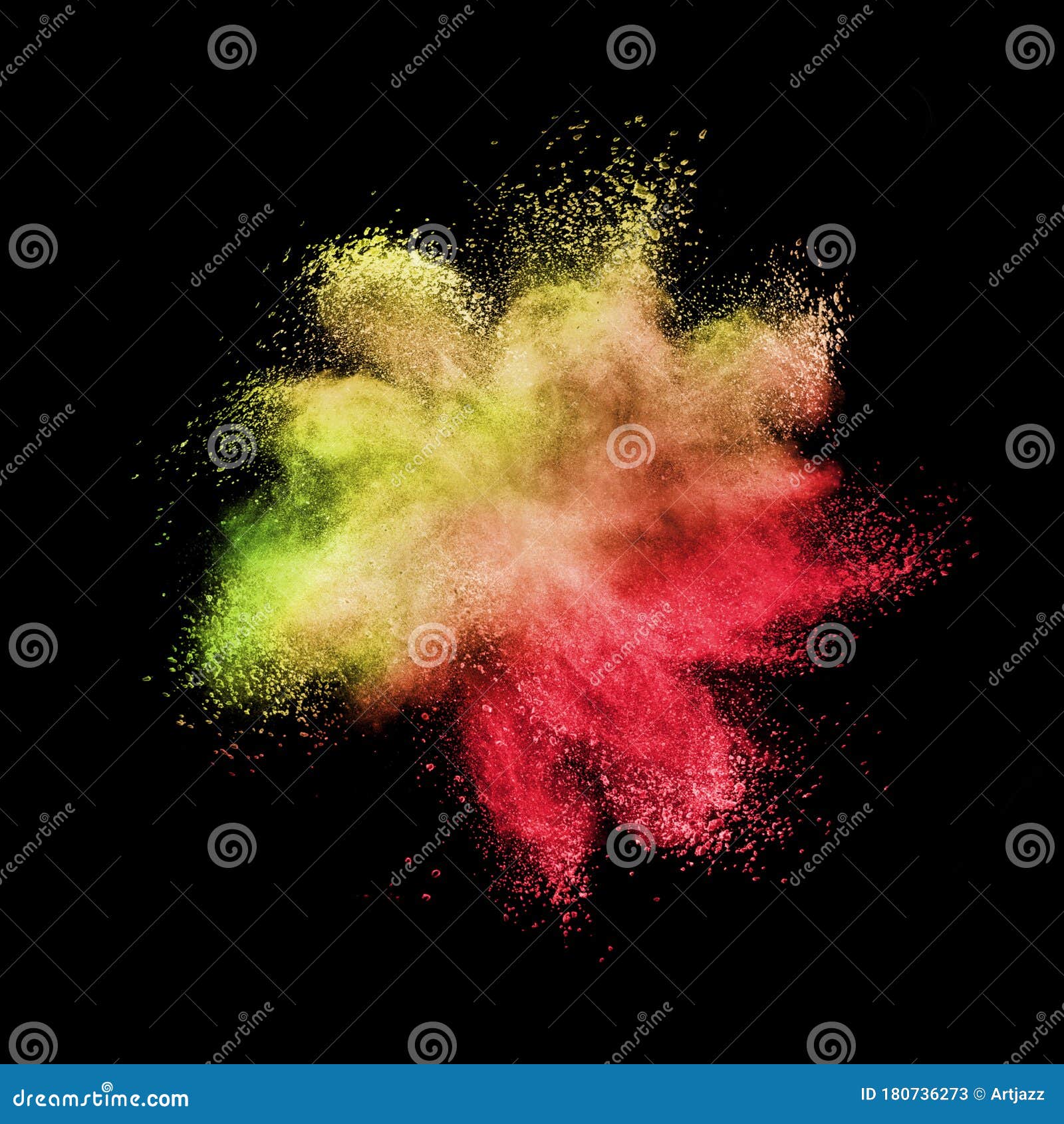 Chaotic Burst in Yellow Red Colors on a Black Background. Stock Image ...