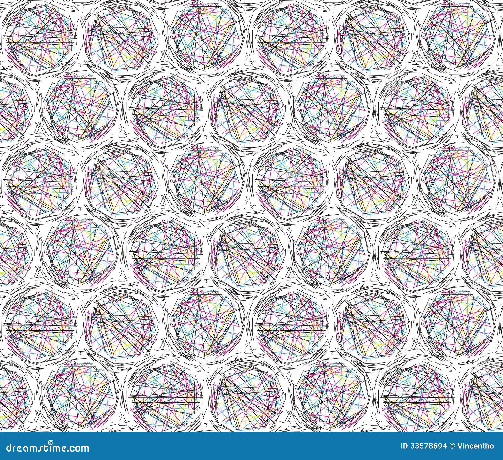 Chaotic Circles Lines Modern Seamless Background Stock Vector ...