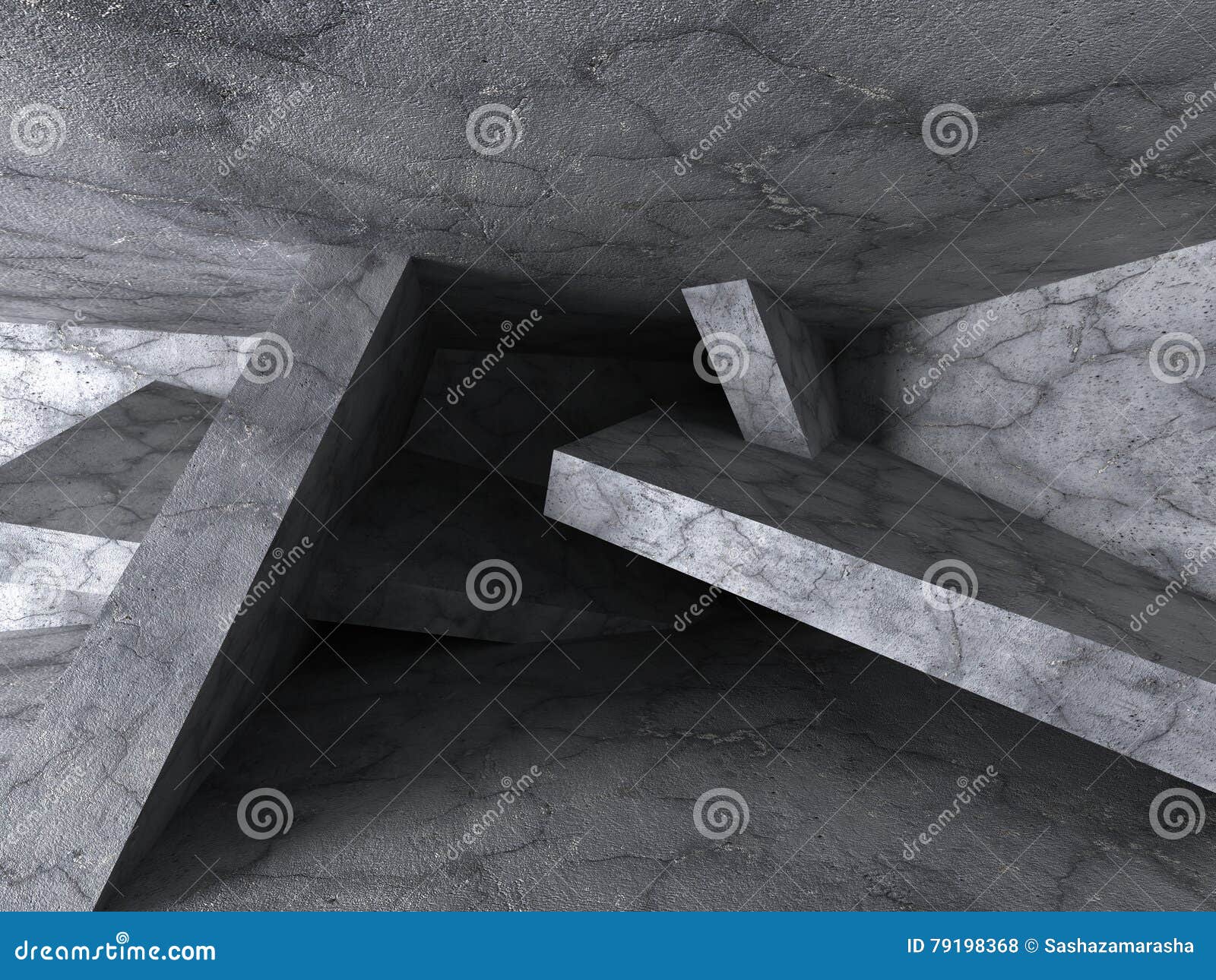Chaotic Concrete Architecture Modern Background Stock Illustration ...