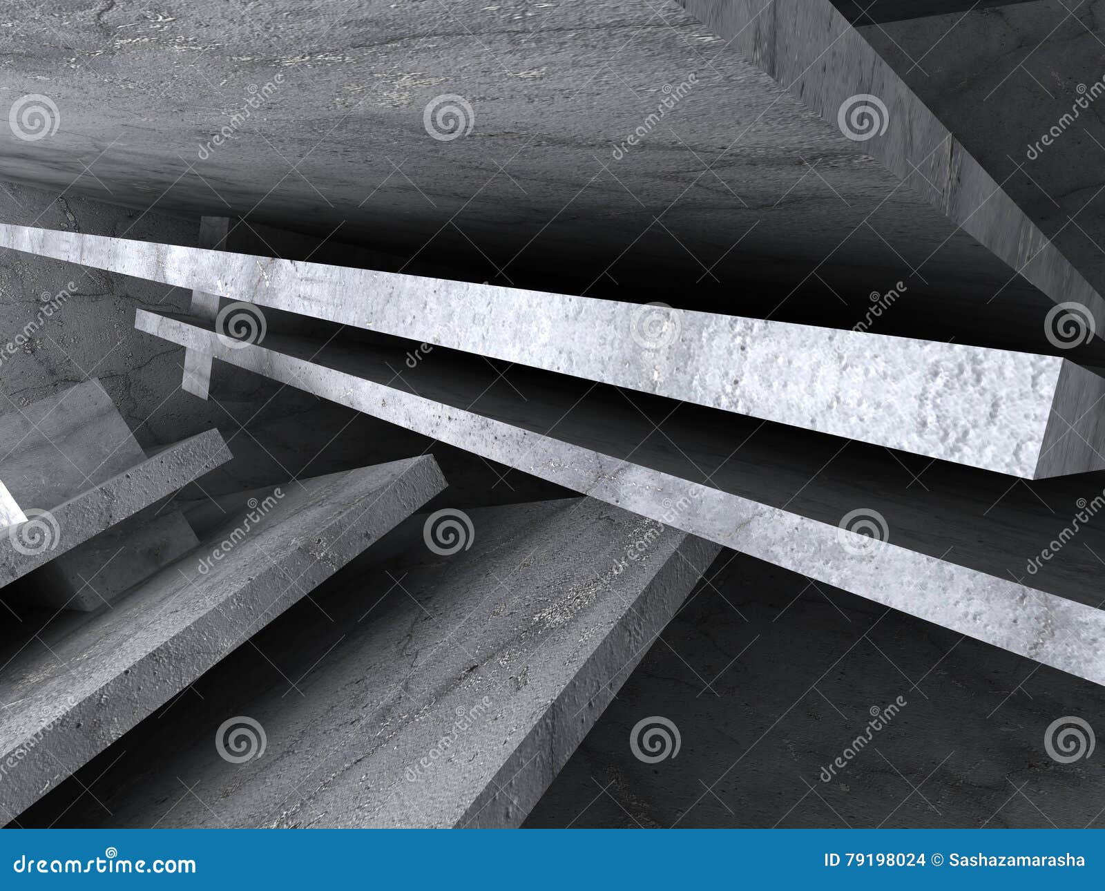 Chaotic Concrete Blocks Construction. Abstract Architecture Back Stock ...