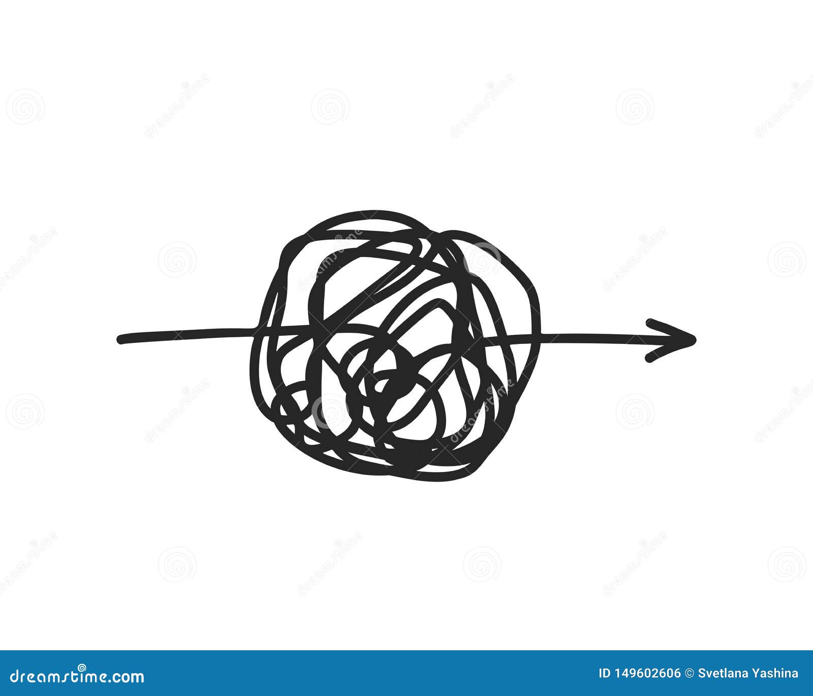 Chaotic Difficult Process Way Illustration Isolated on White Stock ...