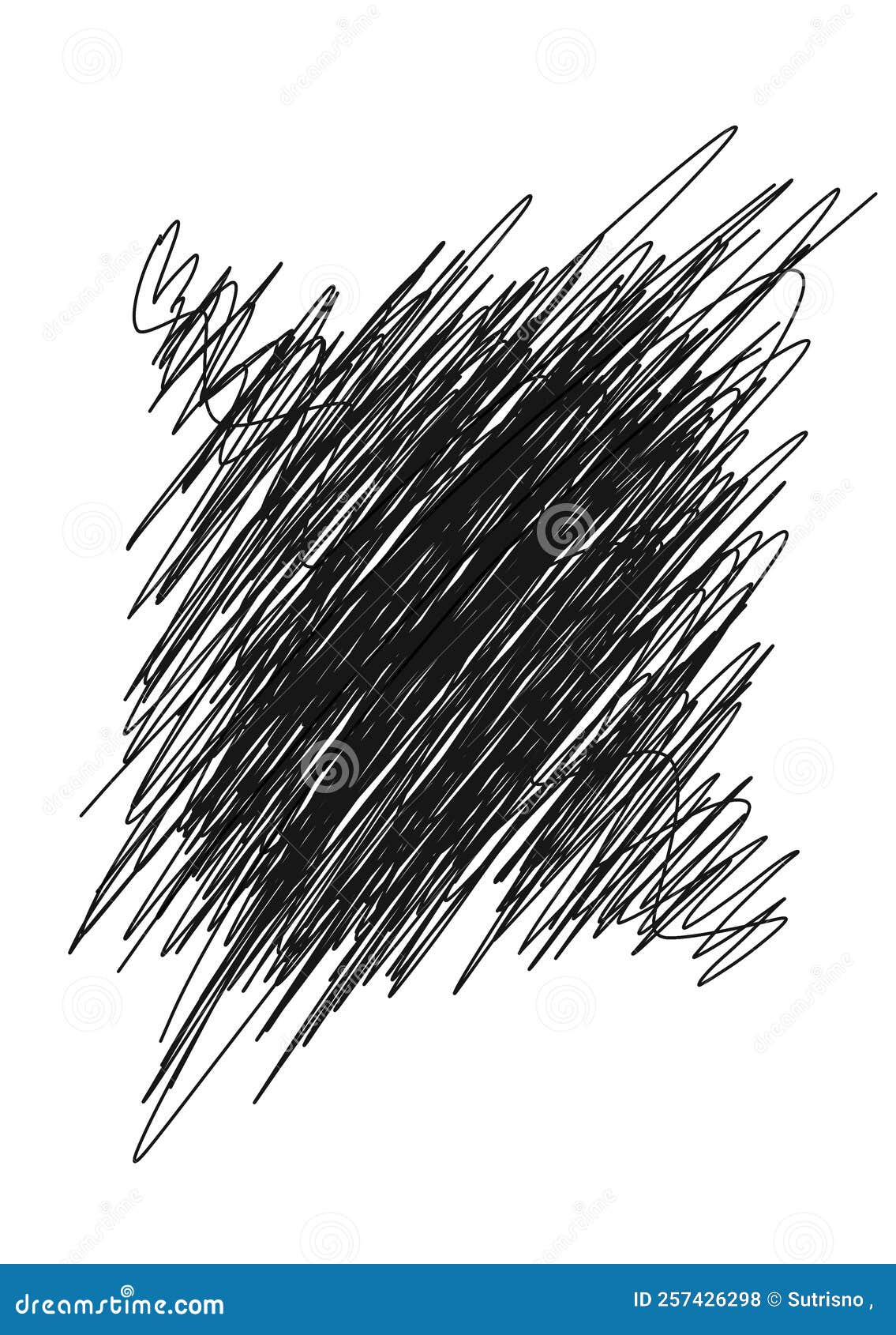 Chaotic Doodle Circle Drawing Circles Thread Clew. Hand Drawn Scrawl ...