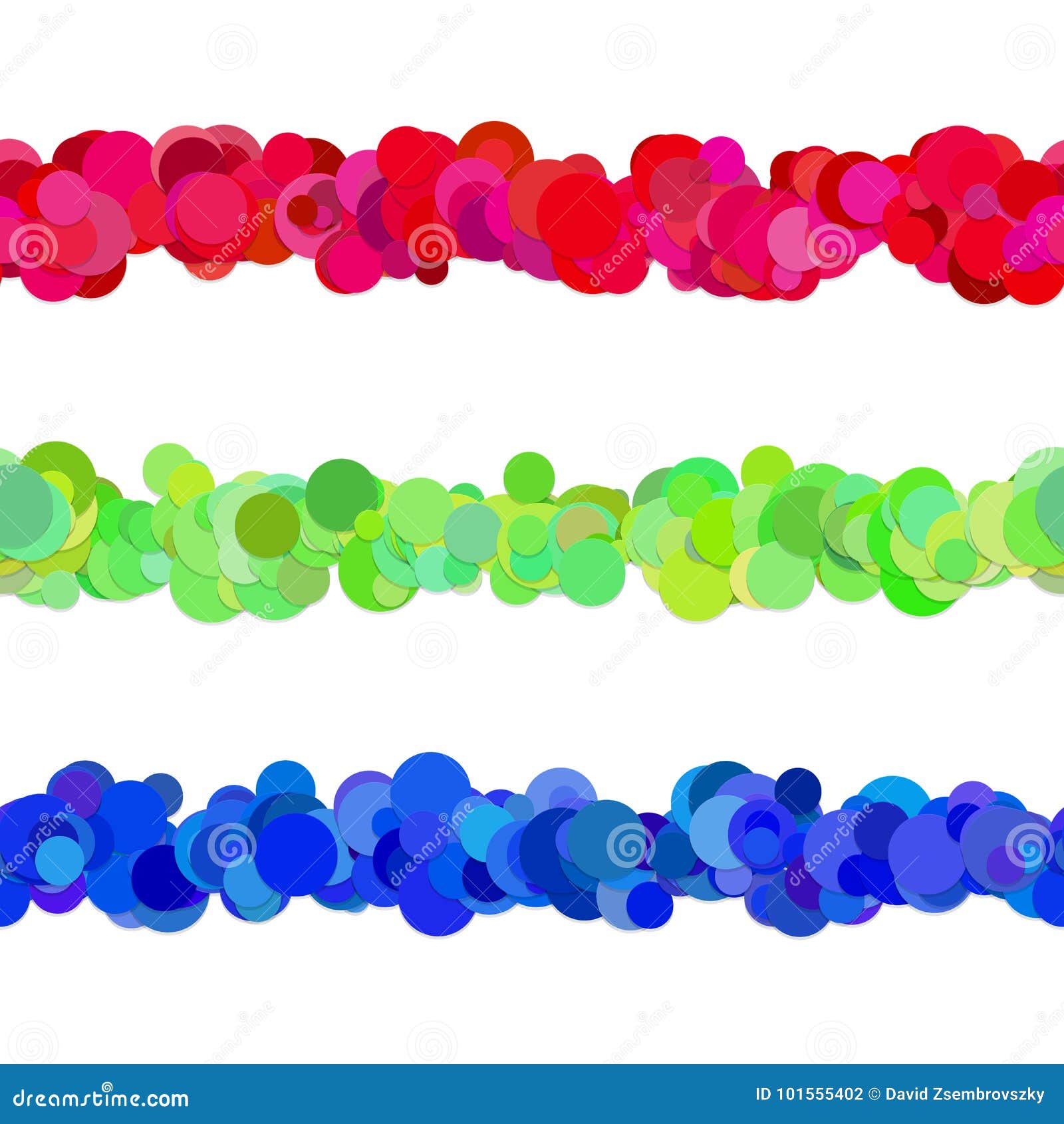 Chaotic Dot Pattern Line Separator Design Set from Colored Circles ...