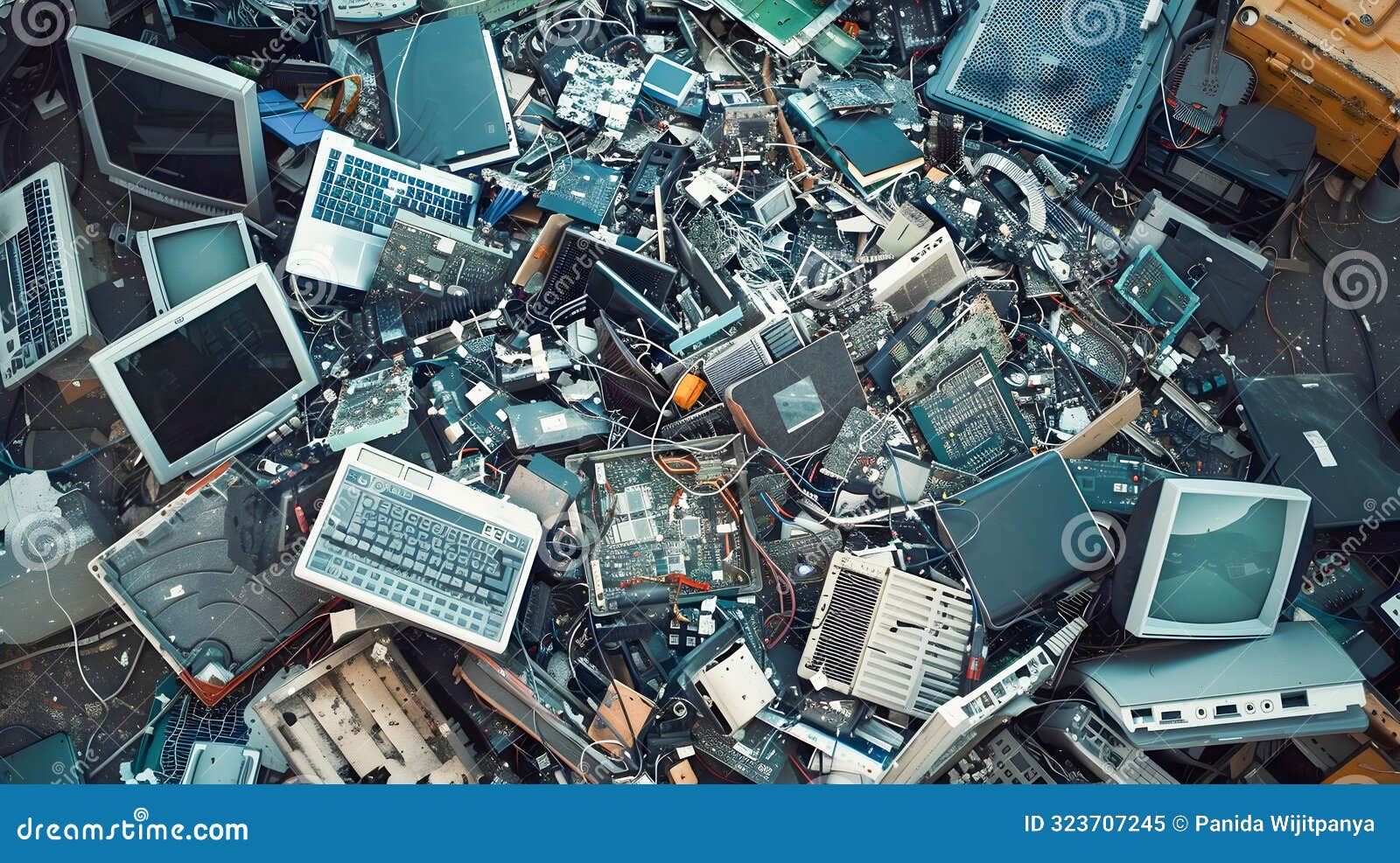 Chaotic E Waste Heap of Discarded Laptop and Computer Parts an ...