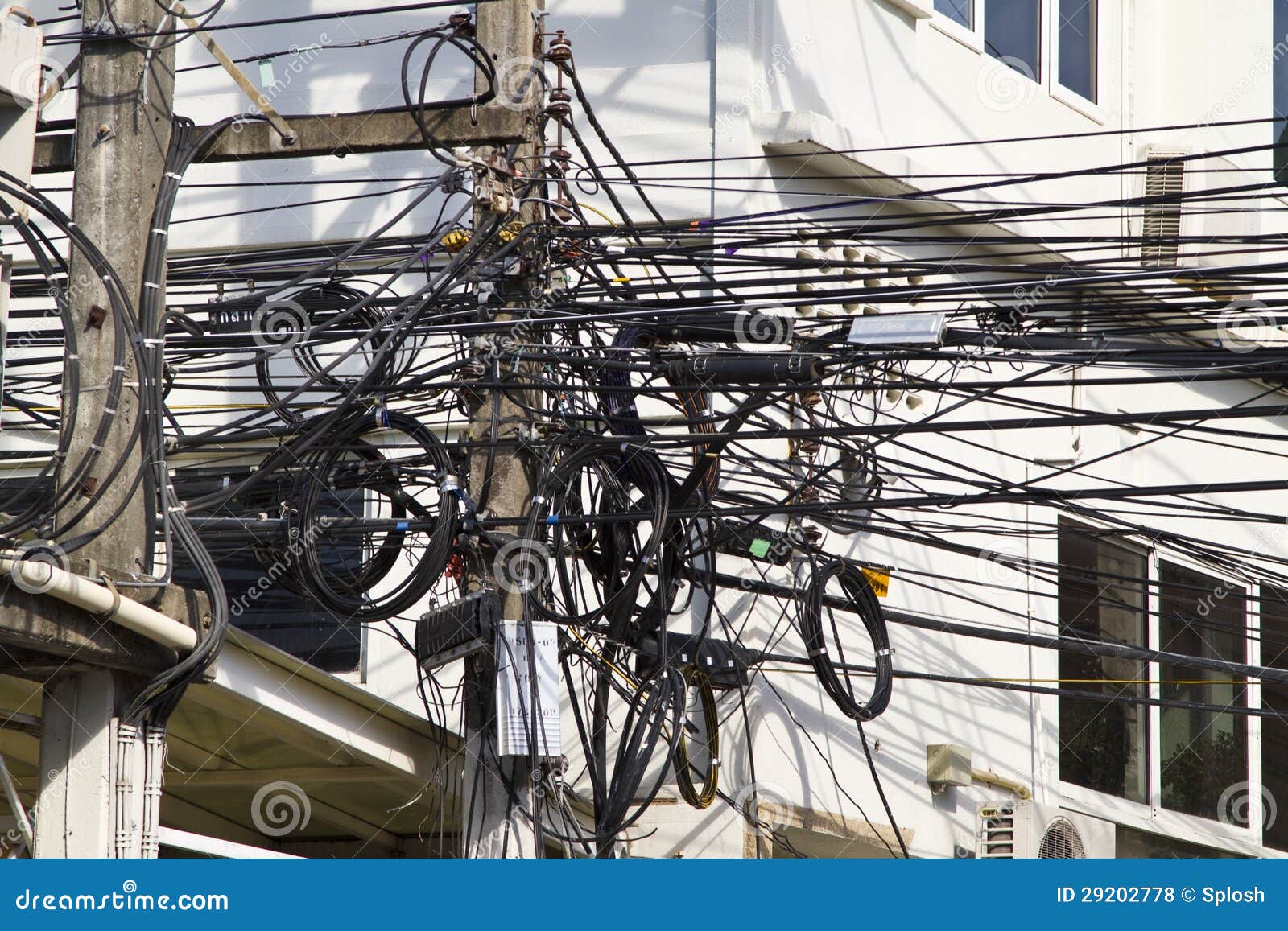 Chaotic Electric Wiring stock photo. Image of line, lines - 29202778