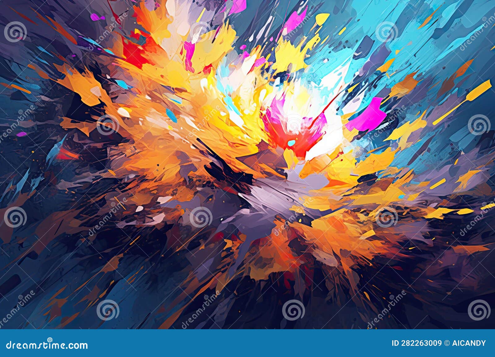 Chaotic Explosion of Abstract Shapes and Textures in Bold and ...