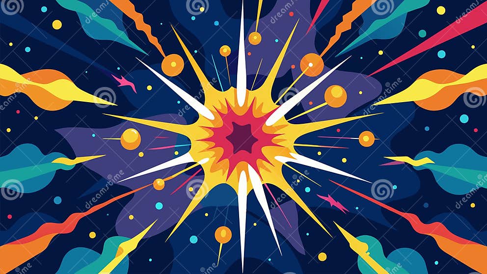 A Chaotic Explosion of Bright Lights and Bold Colors Representing the ...