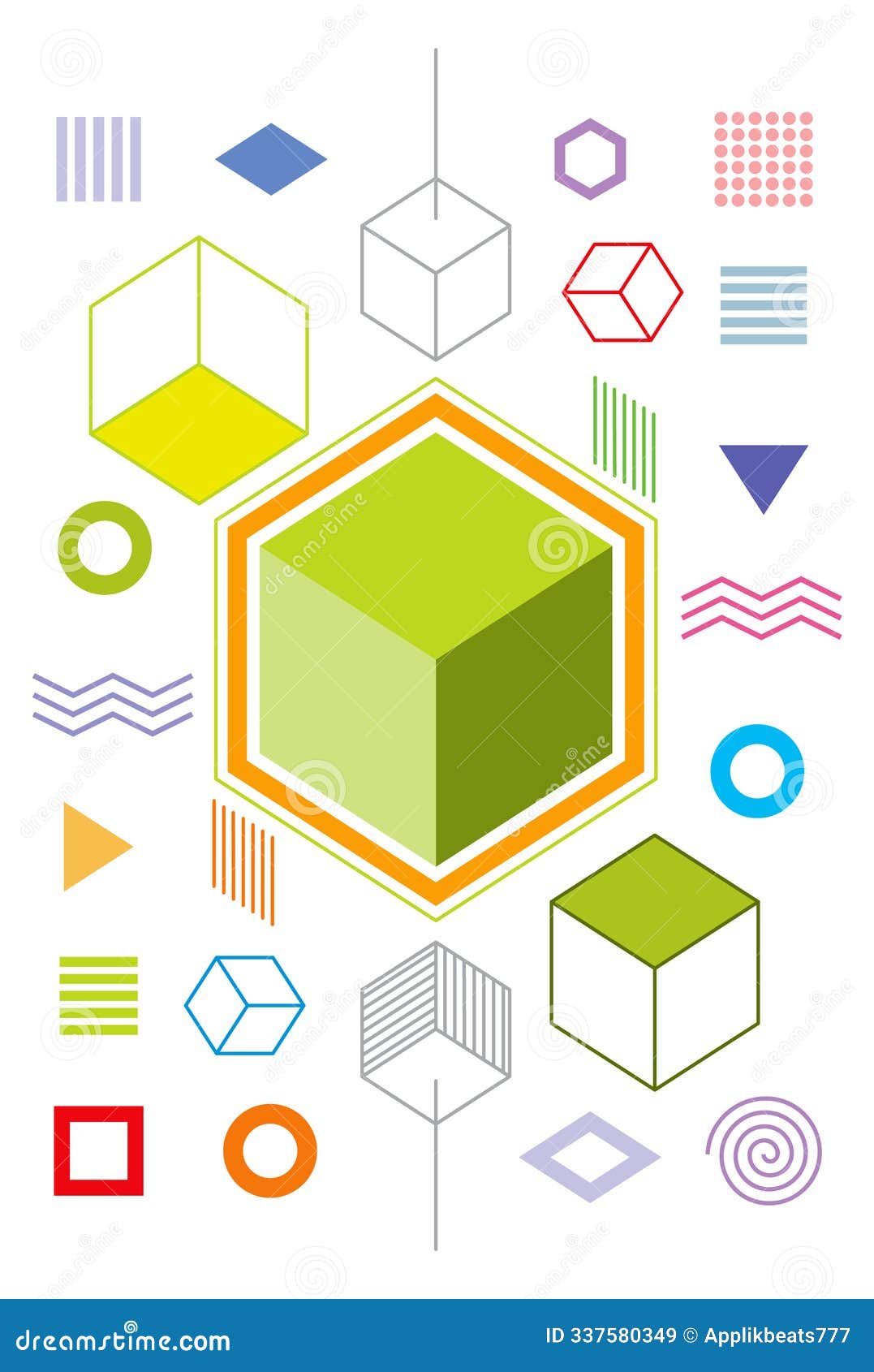 Chaotic Geometric Shape Banner Layout. Futuristic Poster Stock ...