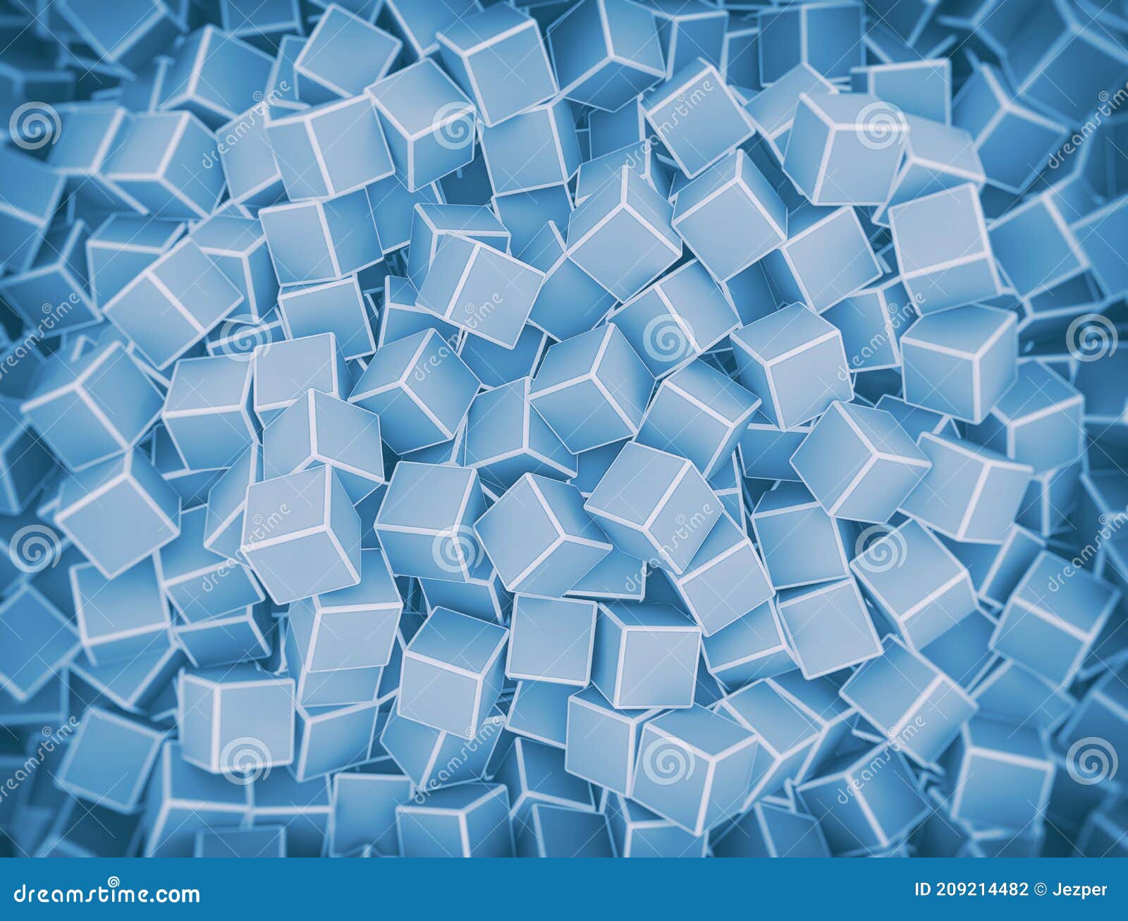 Abstract Blue Cluster of Cubes Stock Illustration - Illustration of ...