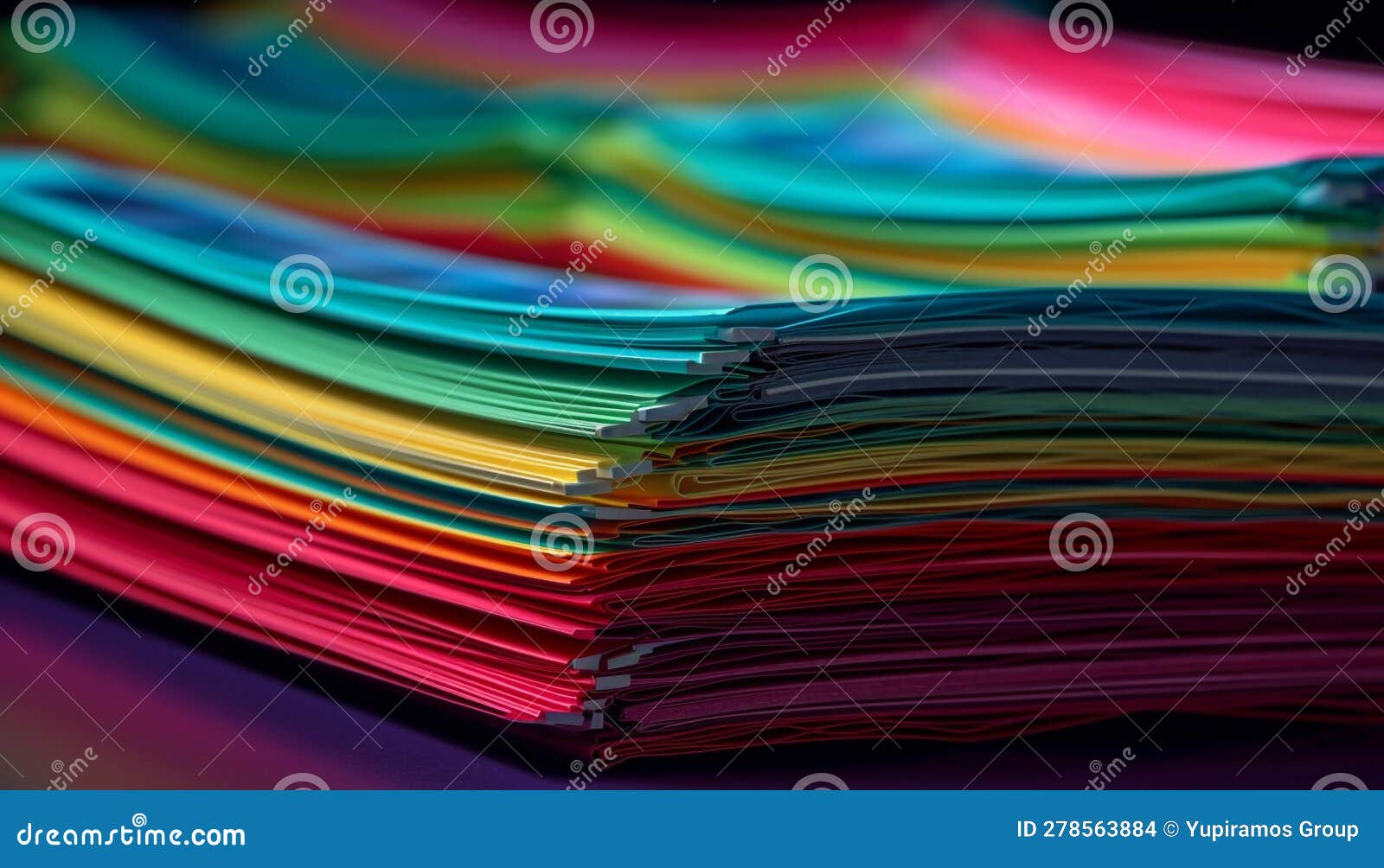 A Chaotic Heap of Multi Colored Paper Documents in an Office Generated ...