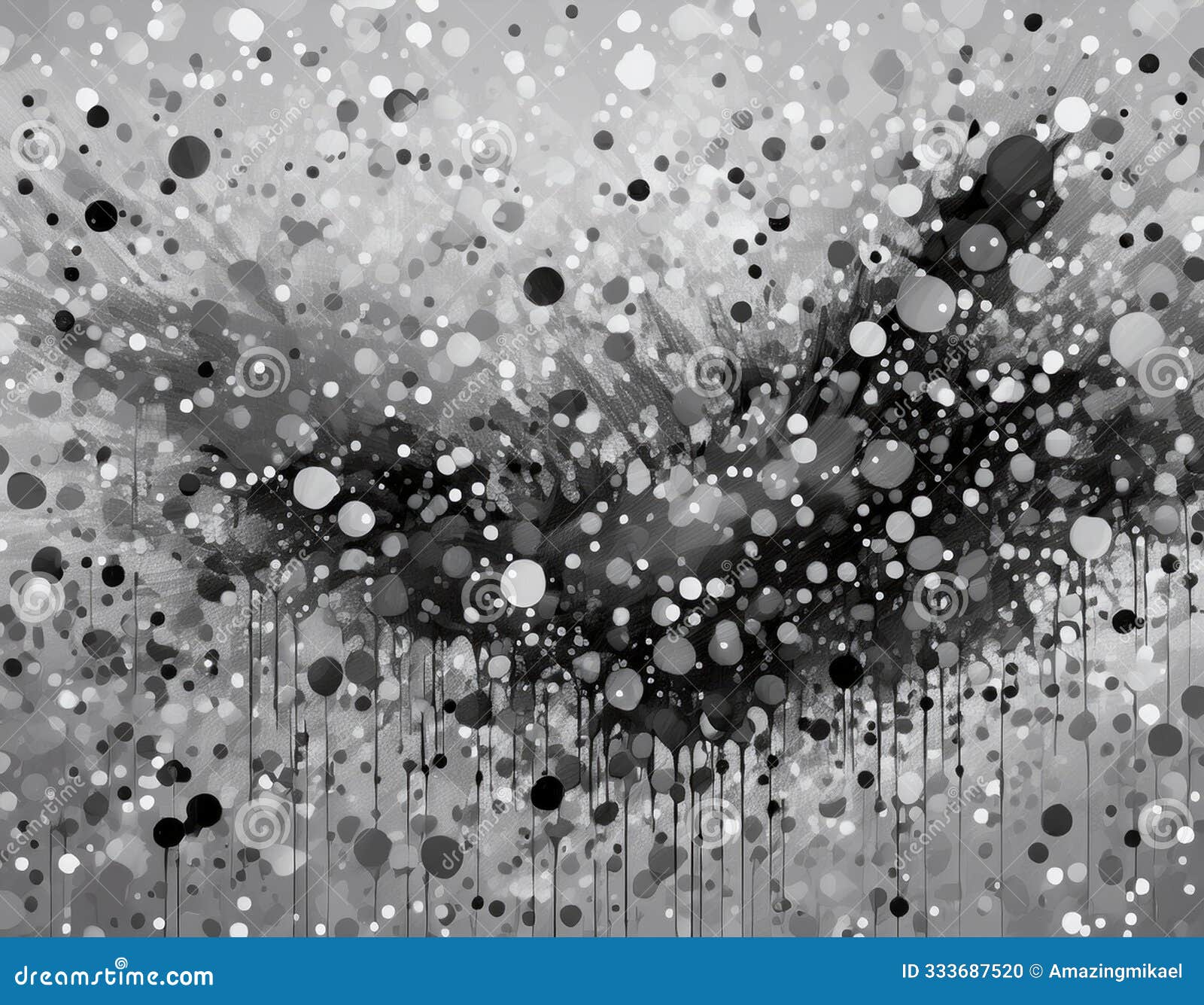 Chaotic Ink Drops Splattered Black Abstract Liquid Texture on White ...