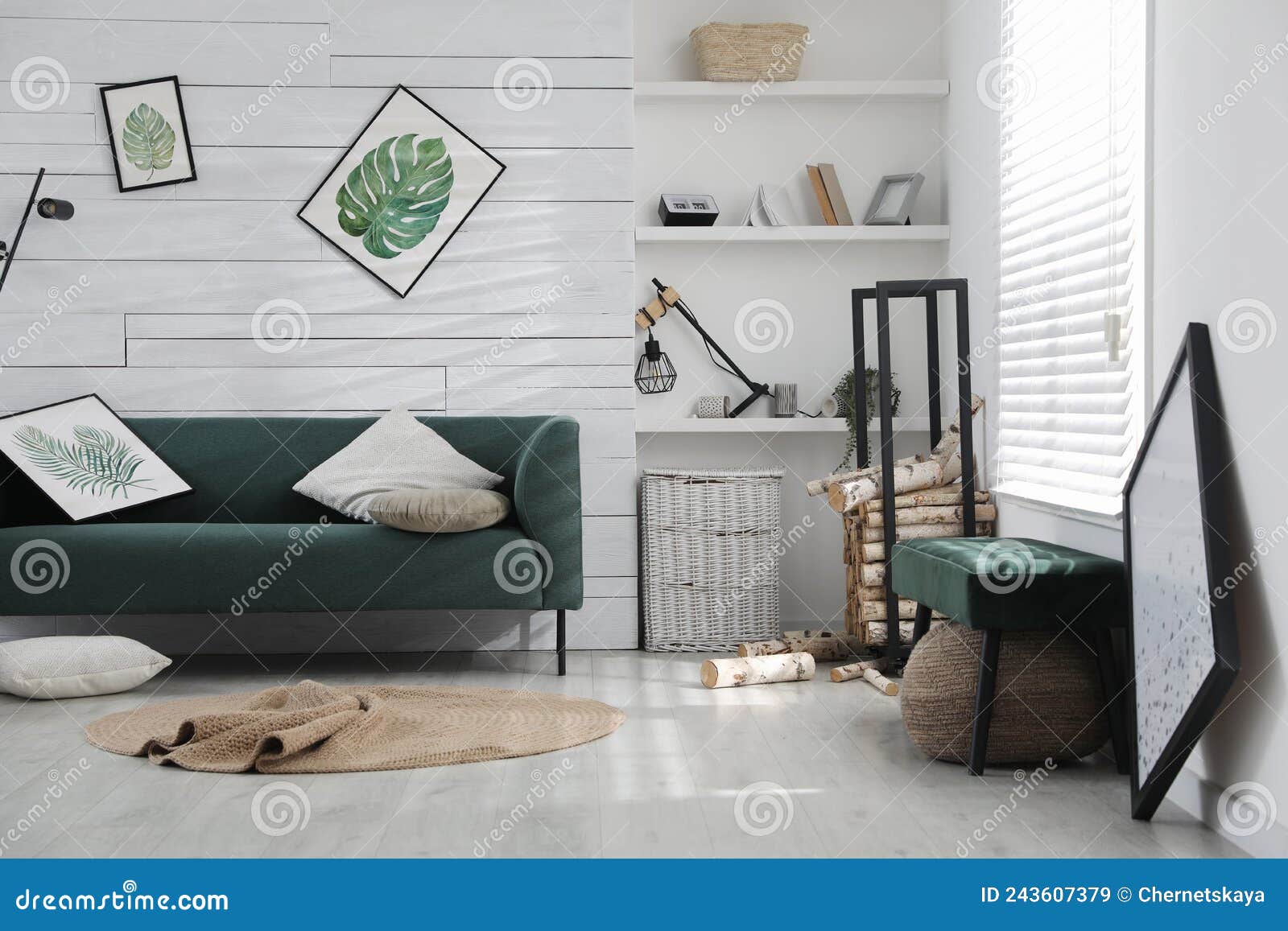 Chaotic Living Room Interior after Strong Earthquake Stock Image ...