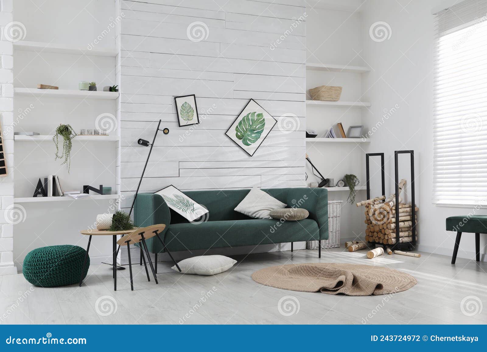Chaotic Living Room Interior after Strong Earthquake Stock Photo ...