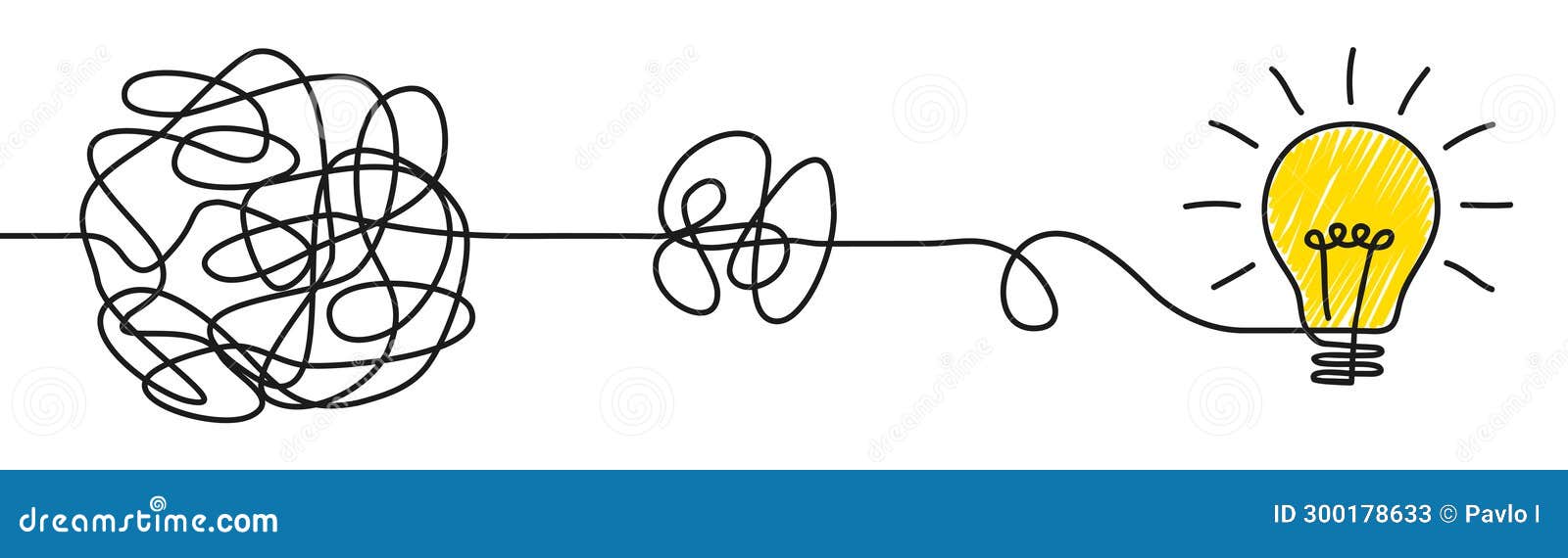 Chaotic Mess Lines Are Transformed In Lightbulb Continuous One Line ...