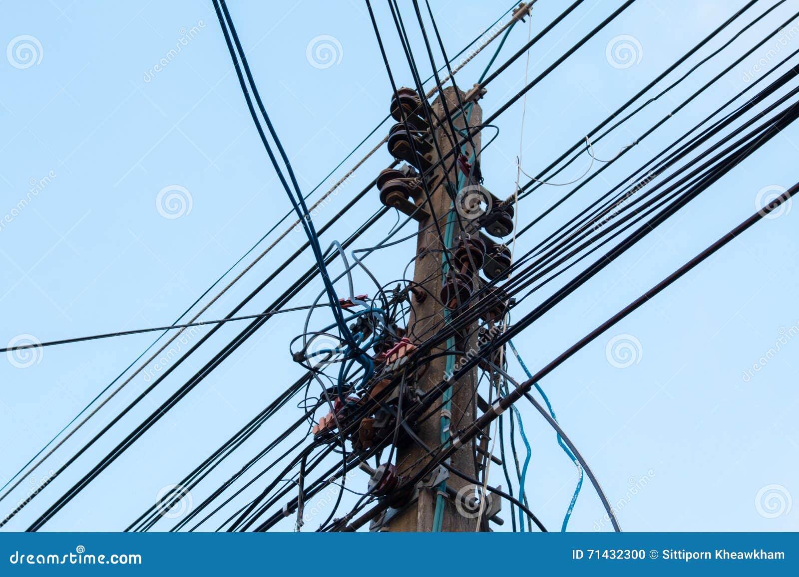 Chaotic mess of a wires stock photo. Image of cable, current - 71432300