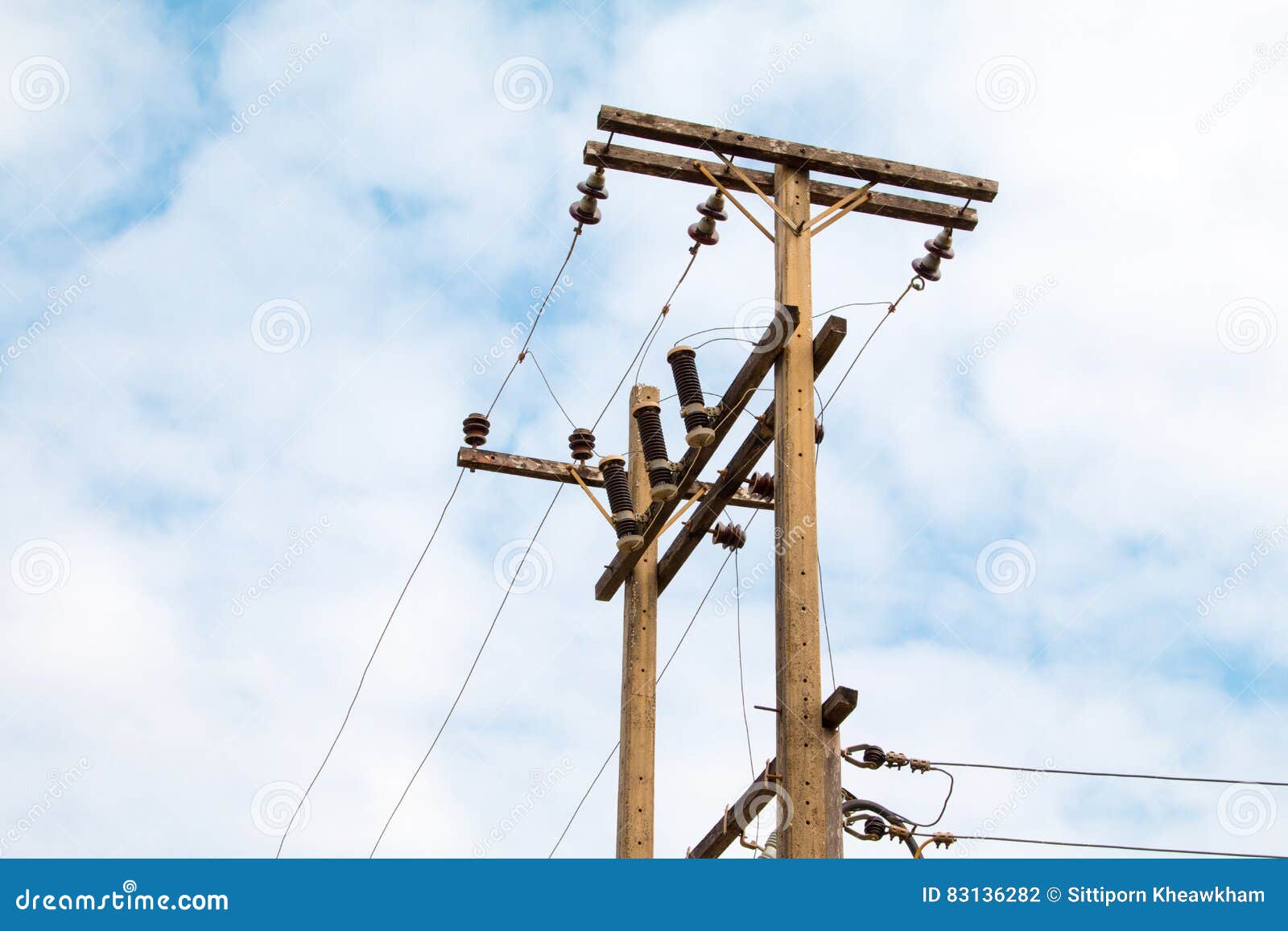 Chaotic Mess of a Wires on a Pillar Stock Photo - Image of current ...