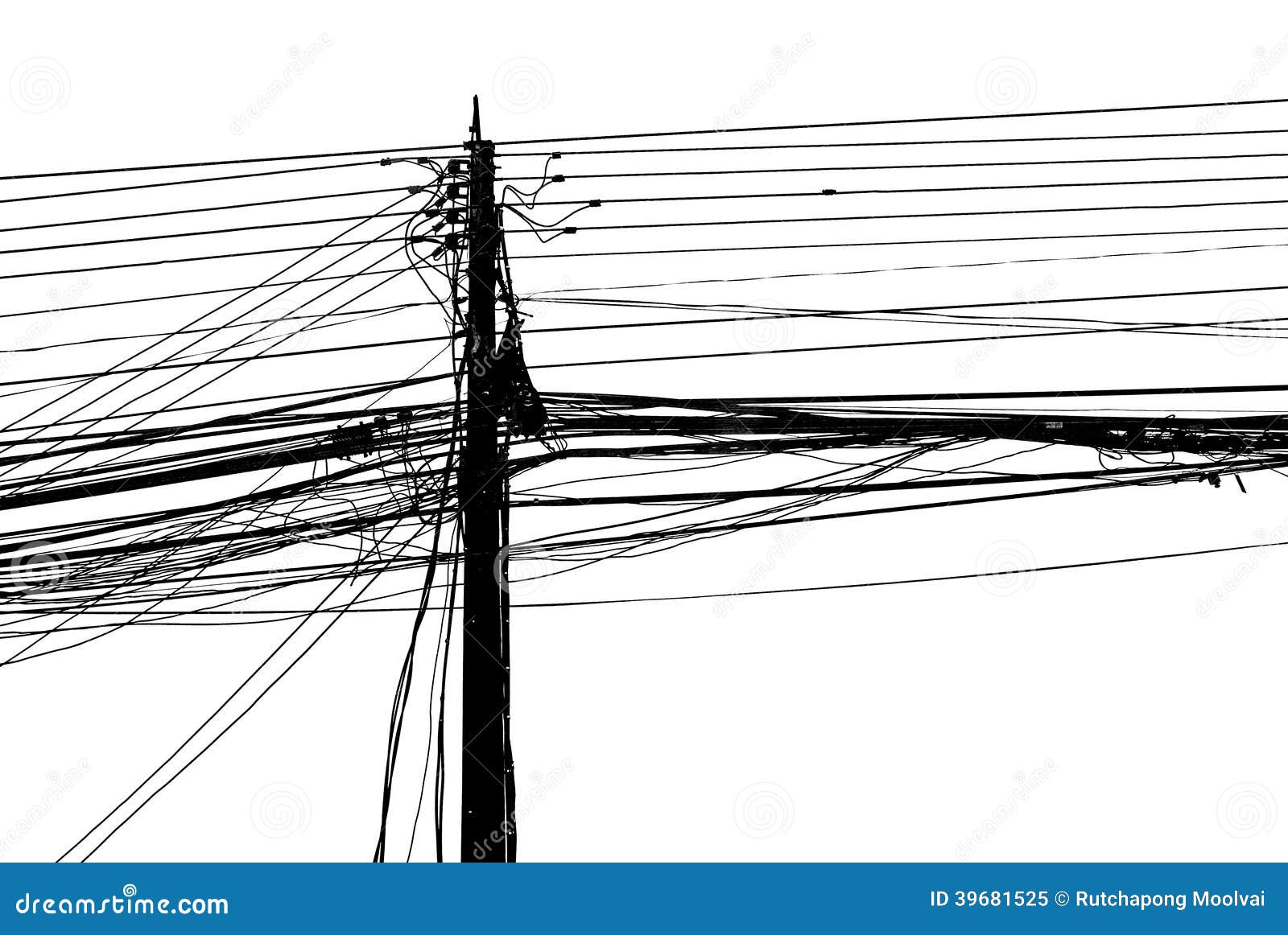 Chaotic Mess of a Wires on a Pillar Stock Image - Image of unorganized ...