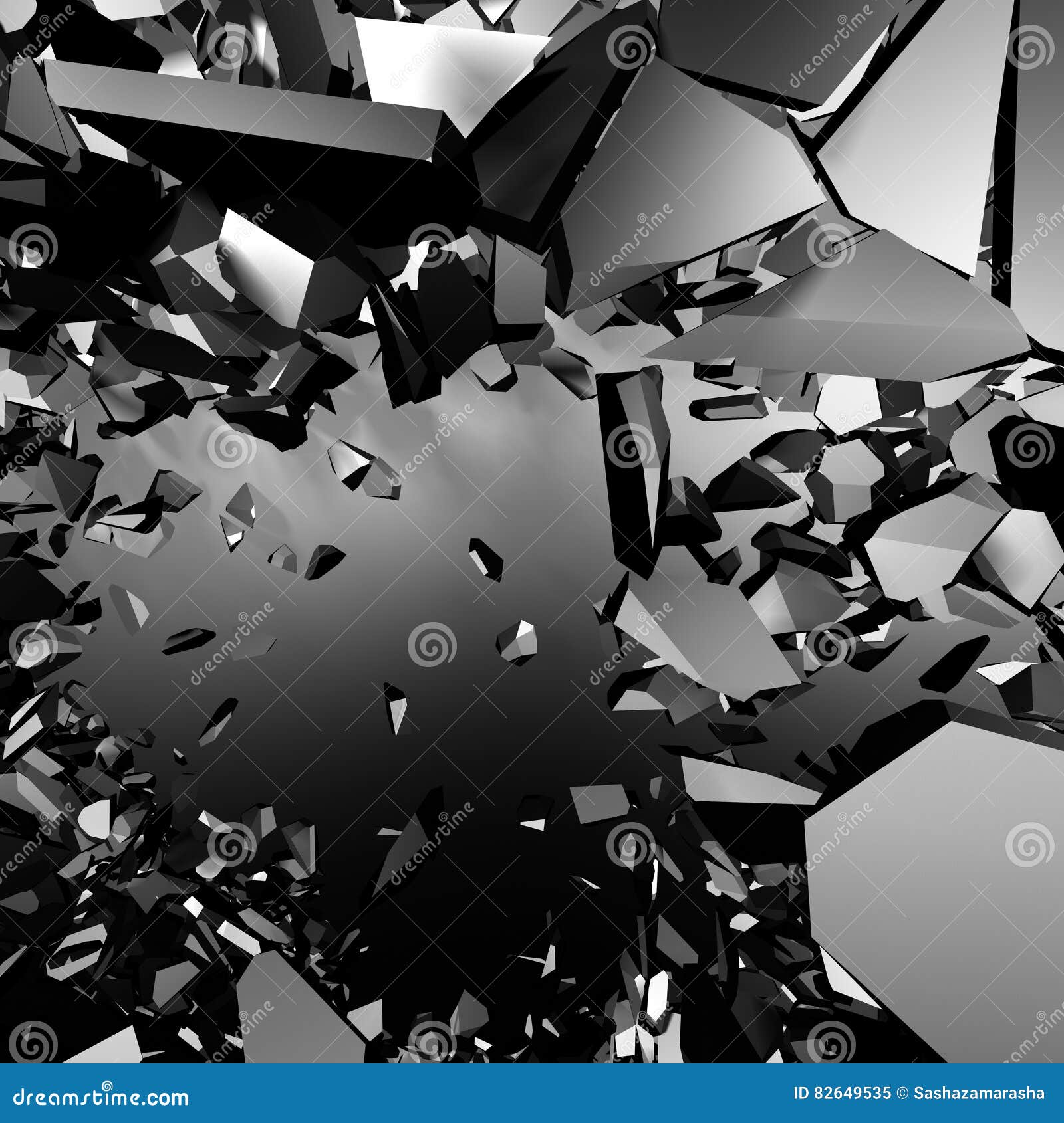 Chaotic Metallic Fragments of Destruction Explosion Wall. Abstract ...