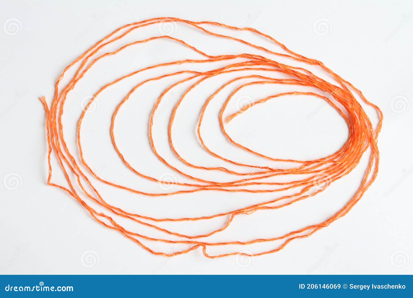 Orange Thread on a Piece of Paper. Stock Image - Image of produce ...