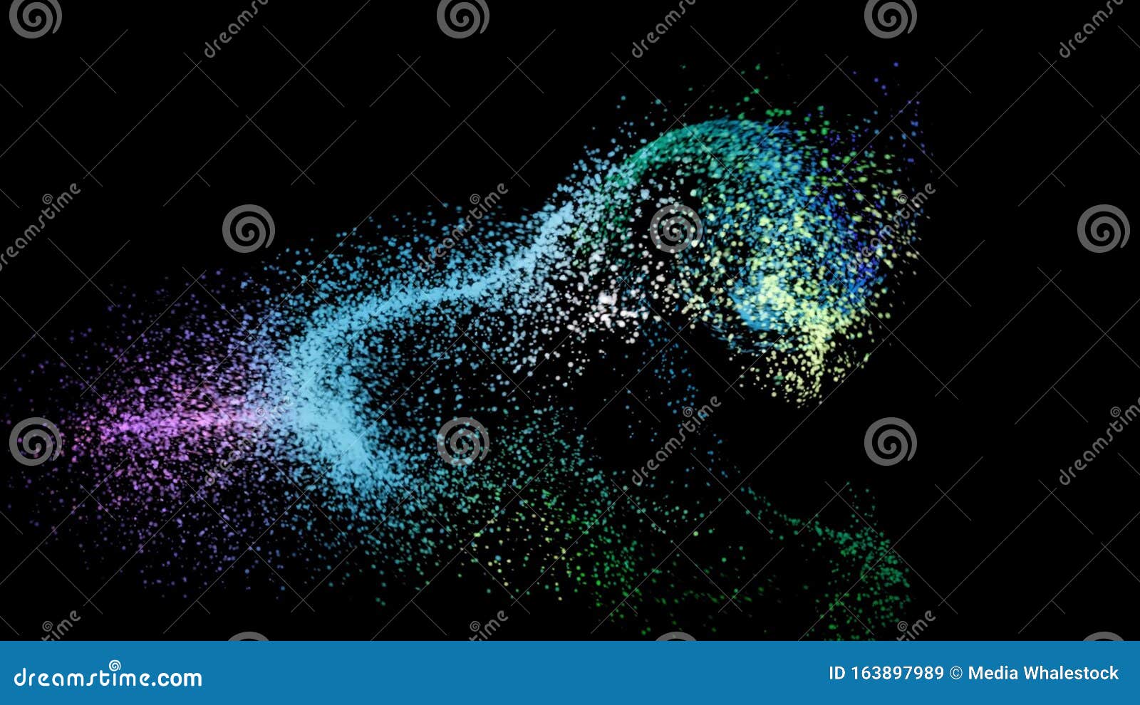 Chaotic Movements of Colored Dots on a Black Background. Animation ...