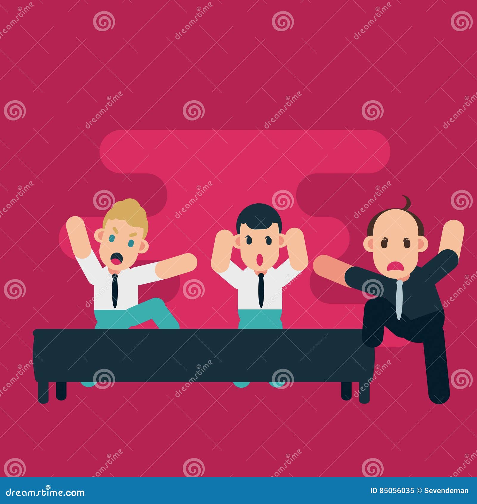 Chaotic office meeting . stock illustration. Illustration of bubble ...