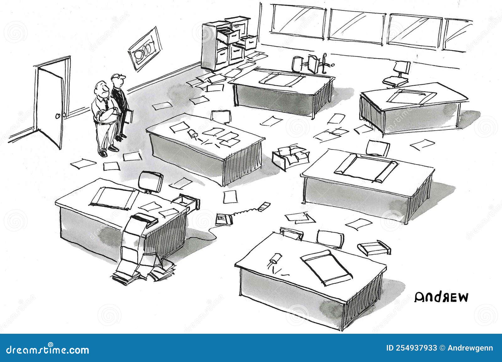 Chaotic Office Has Seen Downturn Stock Illustration - Illustration of ...