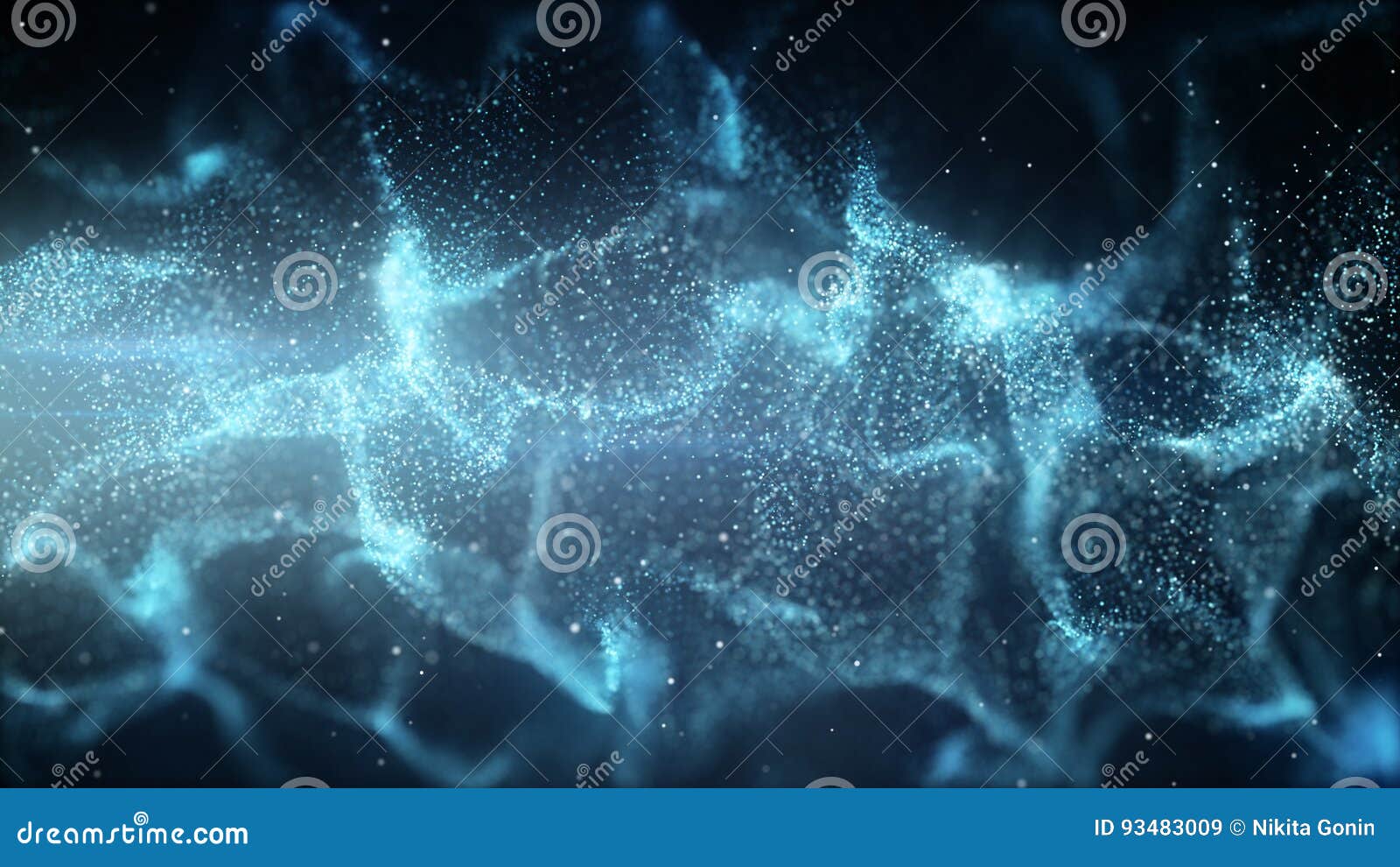 Chaotic Particles Waving Abstract Render Stock Illustration ...