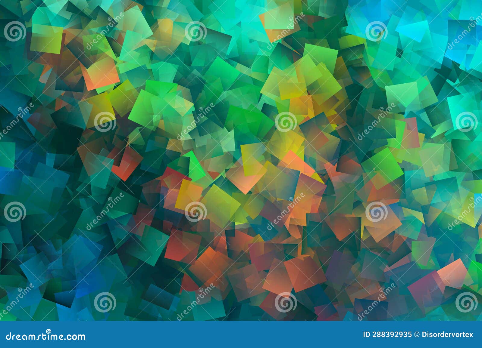 Chaotic Pattern of Colorful Squares Stock Illustration - Illustration ...
