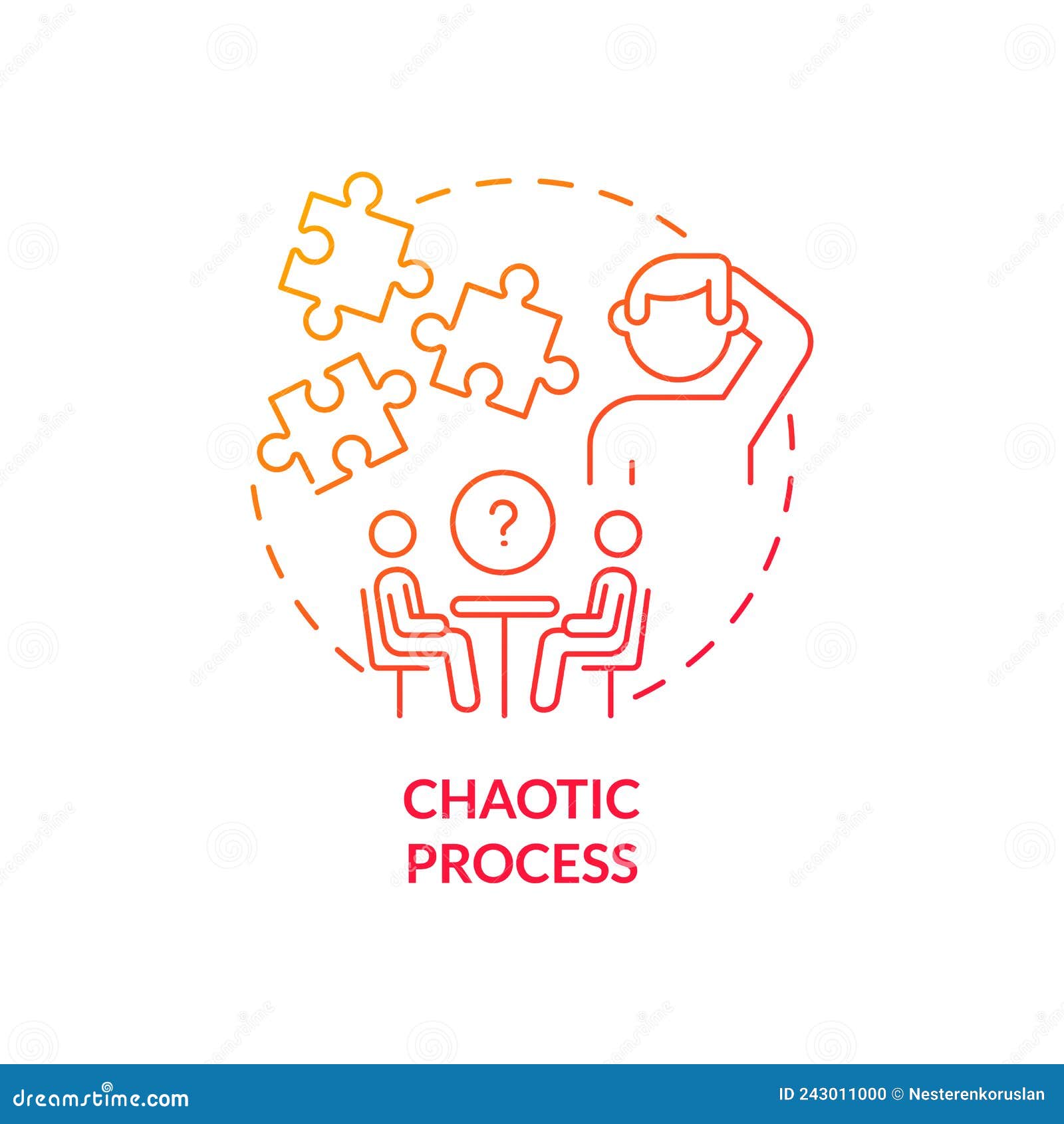 Chaotic Process Red Gradient Concept Icon Stock Vector - Illustration ...
