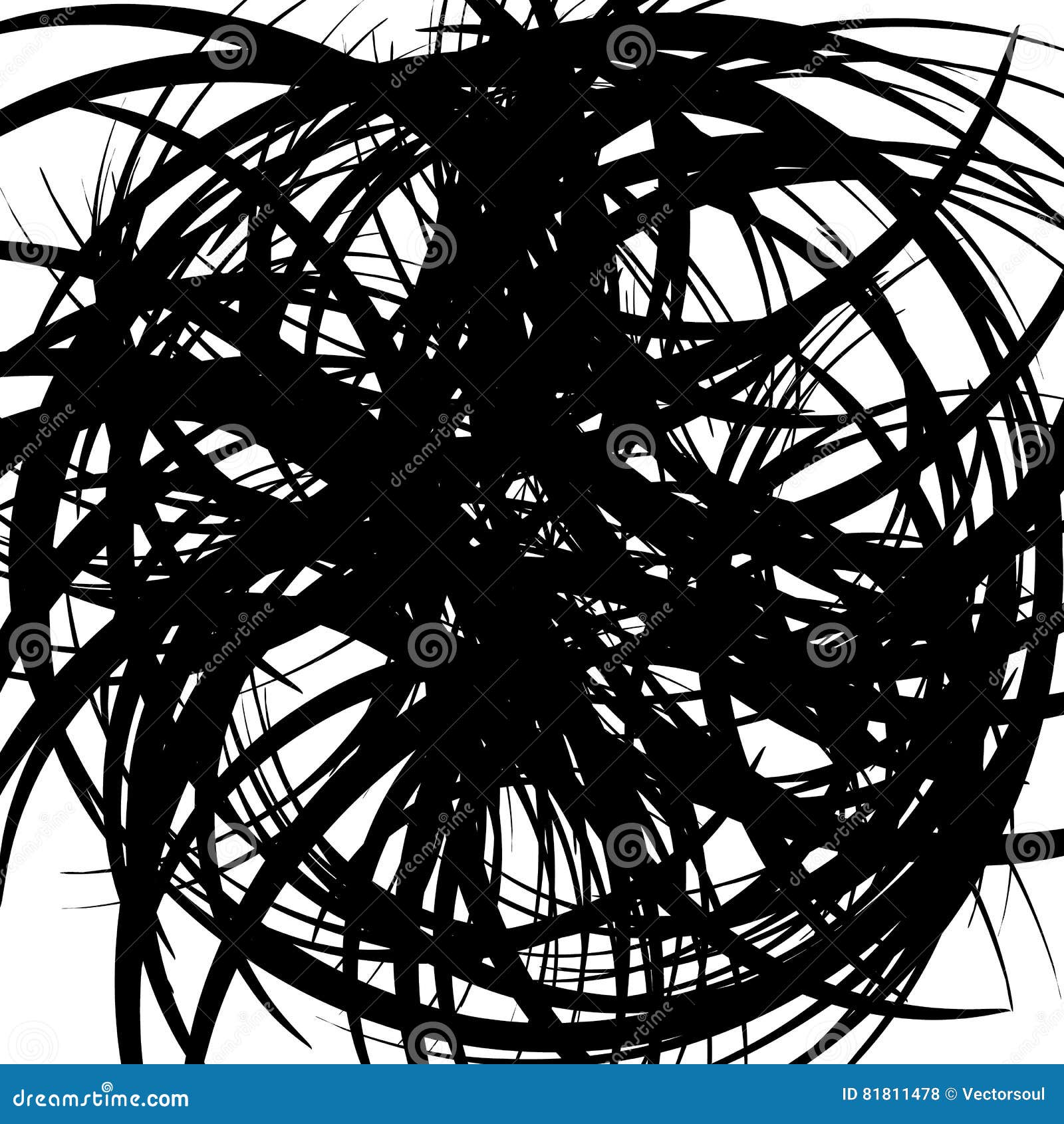 Chaotic Random Curved Lines. Abstract Artistic Pattern, Background ...