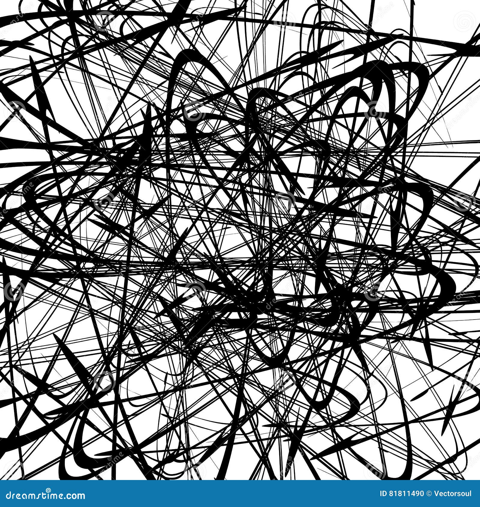 Chaotic Random Curved Lines. Abstract Artistic Pattern, Background ...