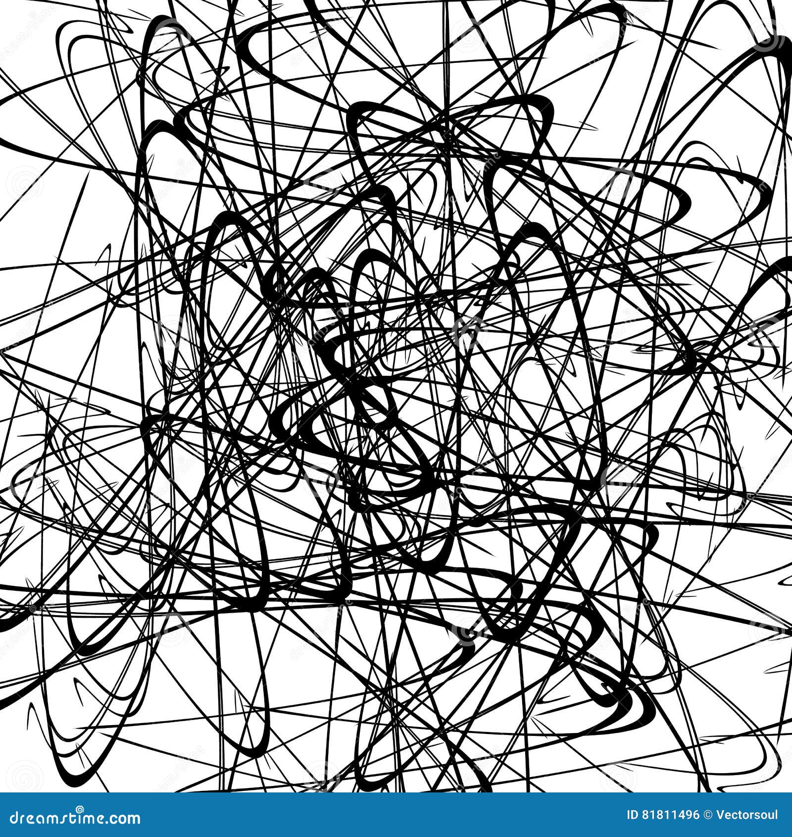 Chaotic Random Curved Lines. Abstract Artistic Pattern, Background ...