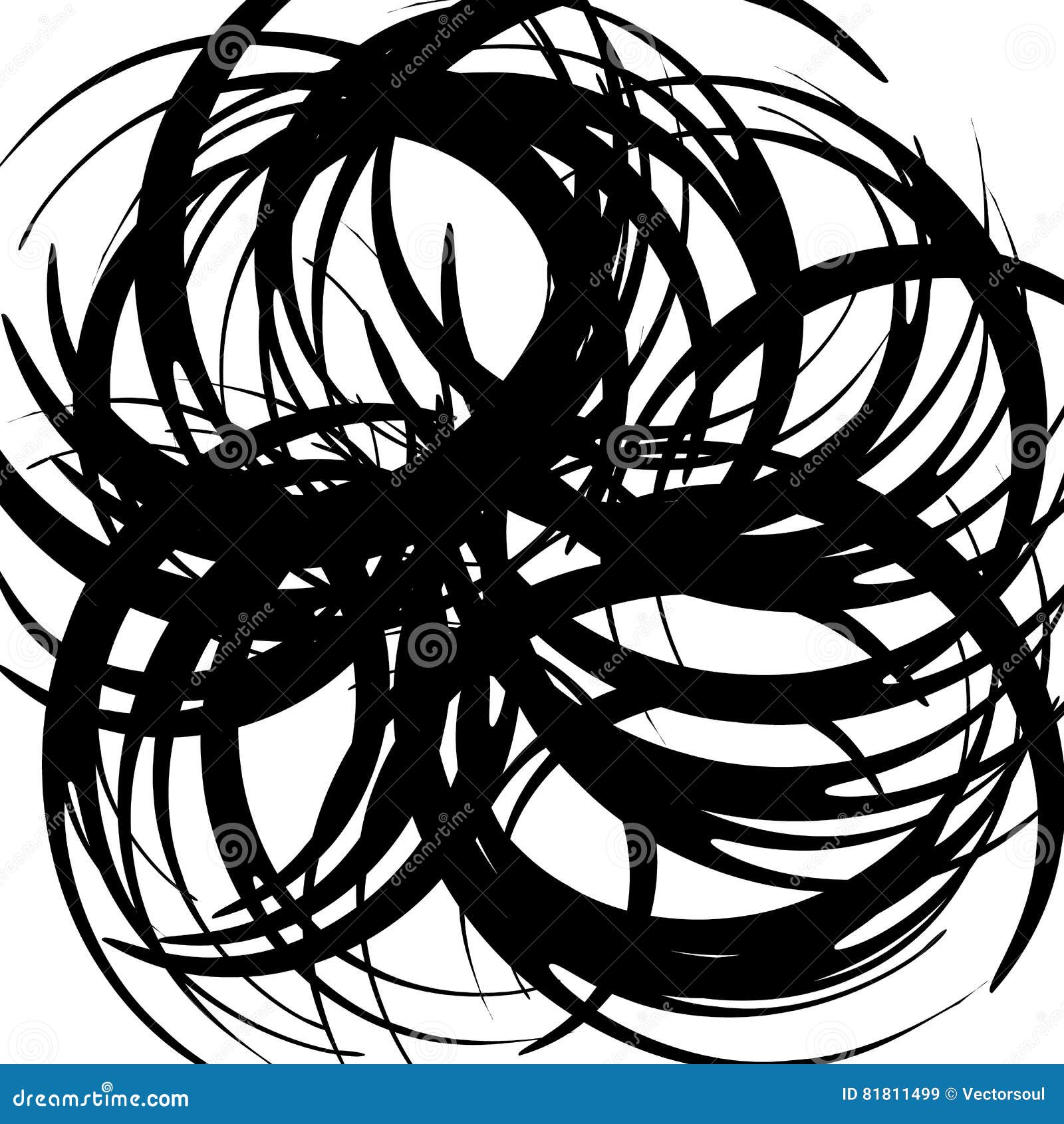 Chaotic Random Curved Lines. Abstract Artistic Pattern, Background ...