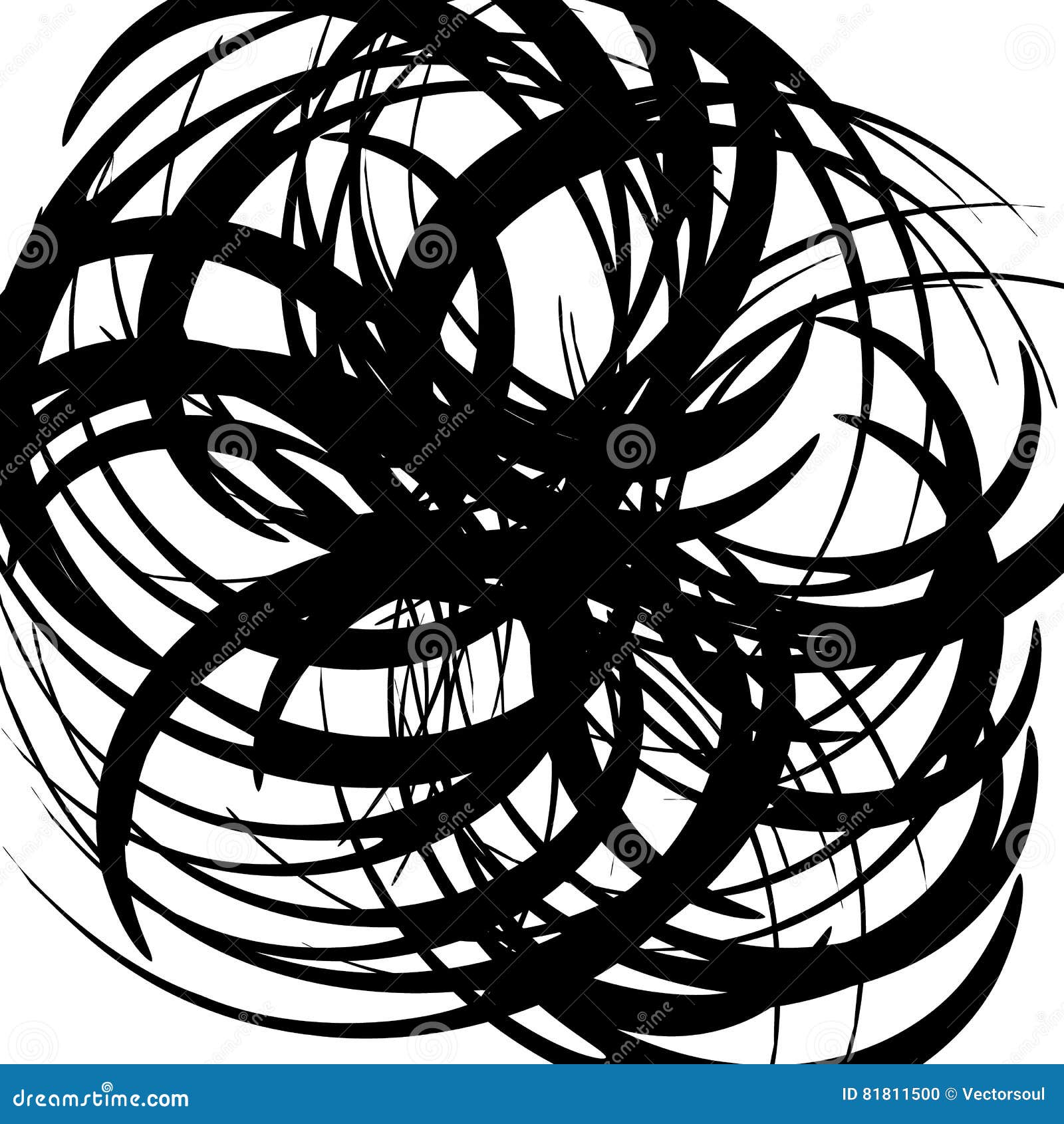 Chaotic Random Curved Lines. Abstract Artistic Pattern, Background ...