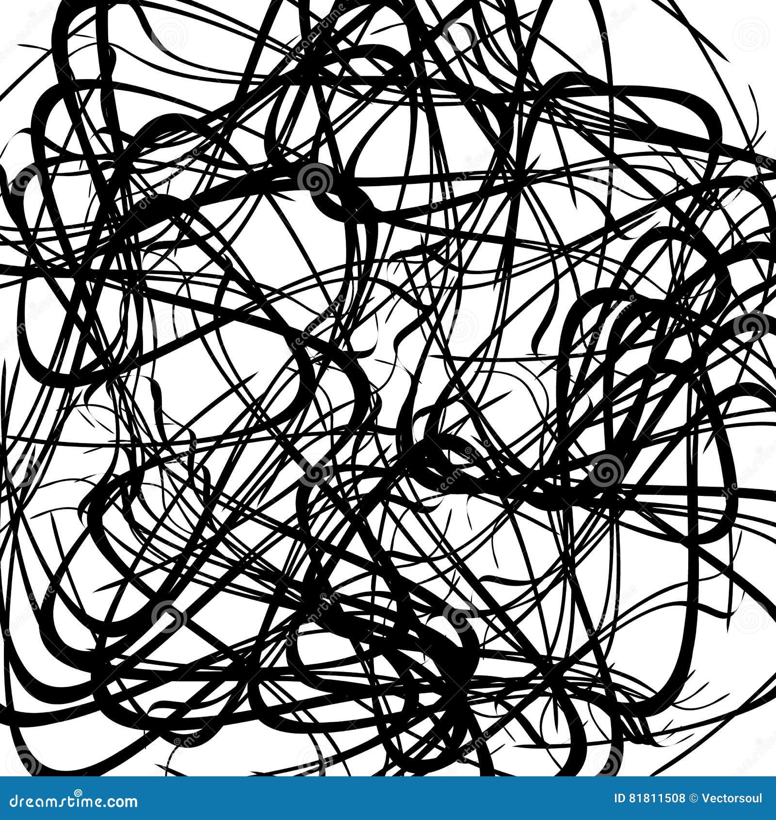 Chaotic Random Curved Lines. Abstract Artistic Pattern, Background ...