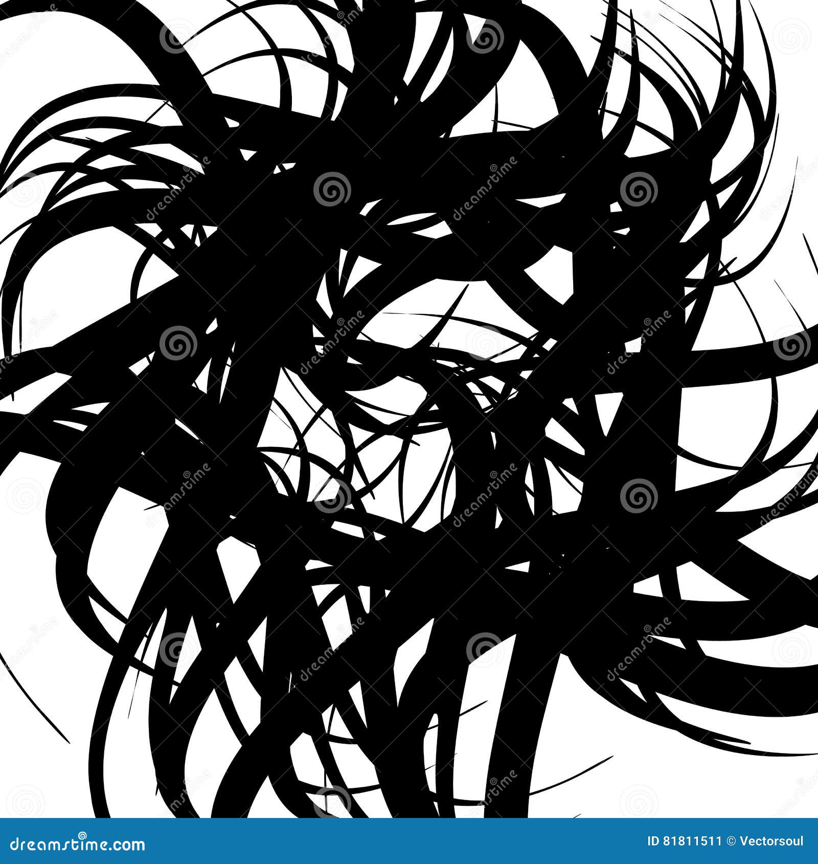 Chaotic Random Curved Lines. Abstract Artistic Pattern, Background ...