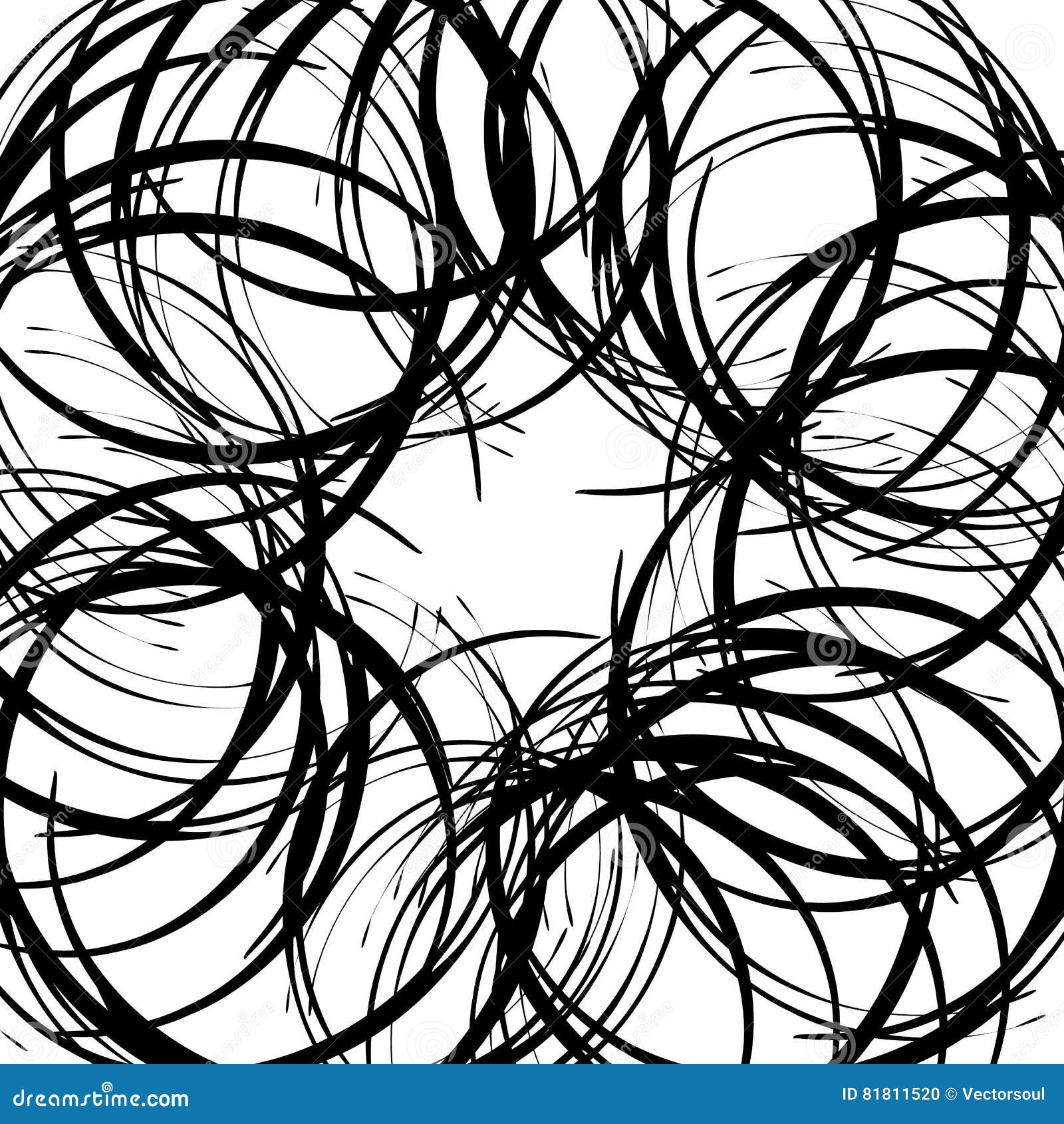 Chaotic Random Curved Lines. Abstract Artistic Pattern, Background ...