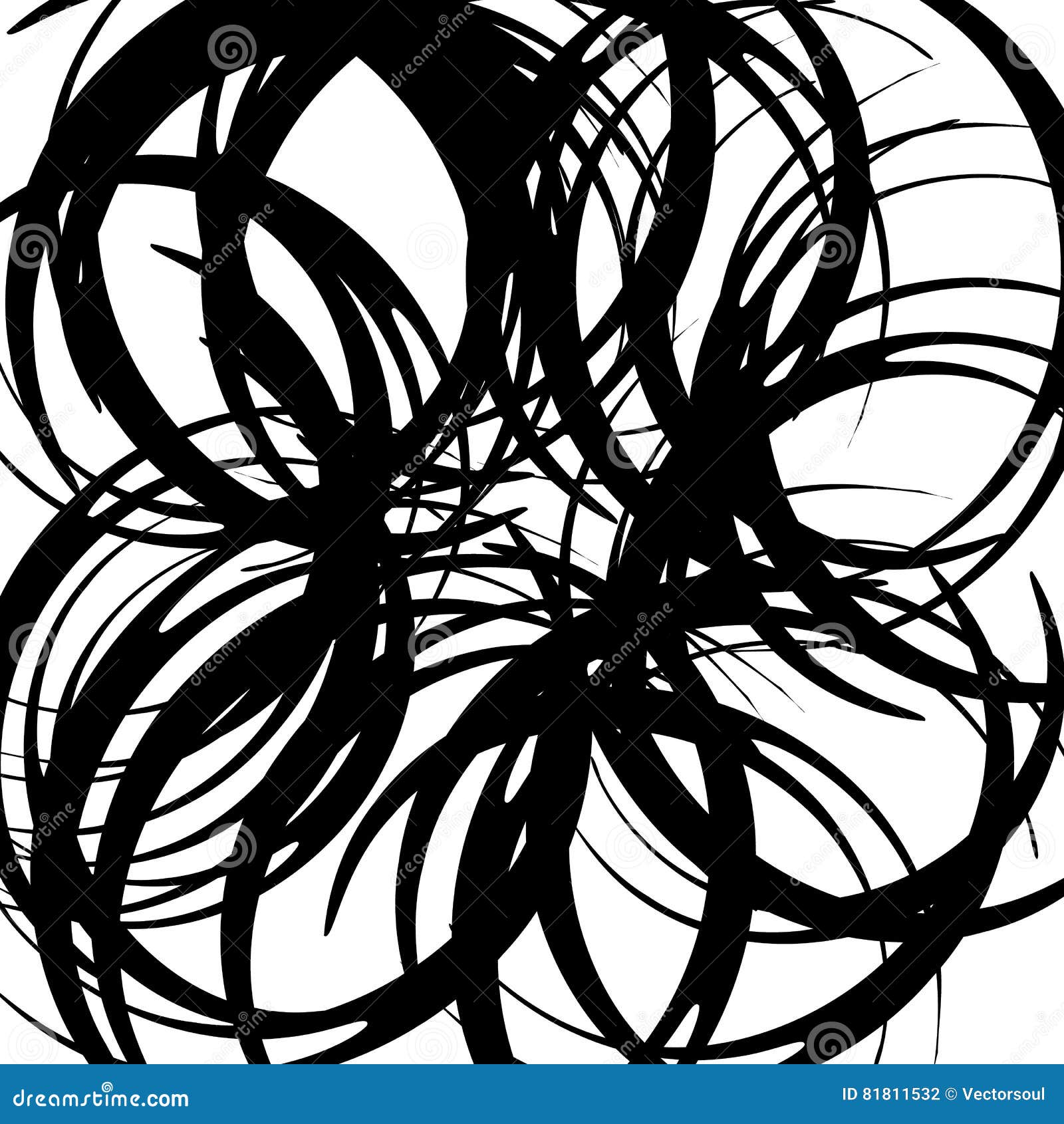 Chaotic Random Curved Lines. Abstract Artistic Pattern, Background ...